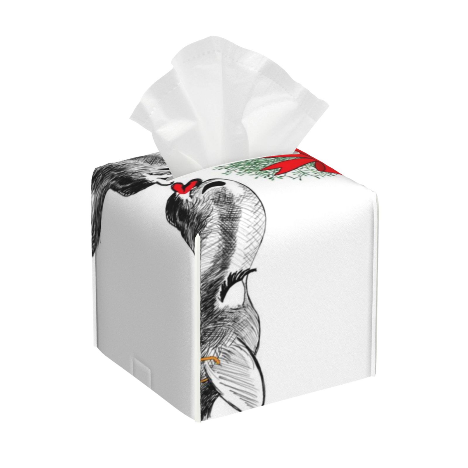 Logiee Tissue Box Cover 5X5X5'' PU Leather Tissue Holder Square Tissue ...
