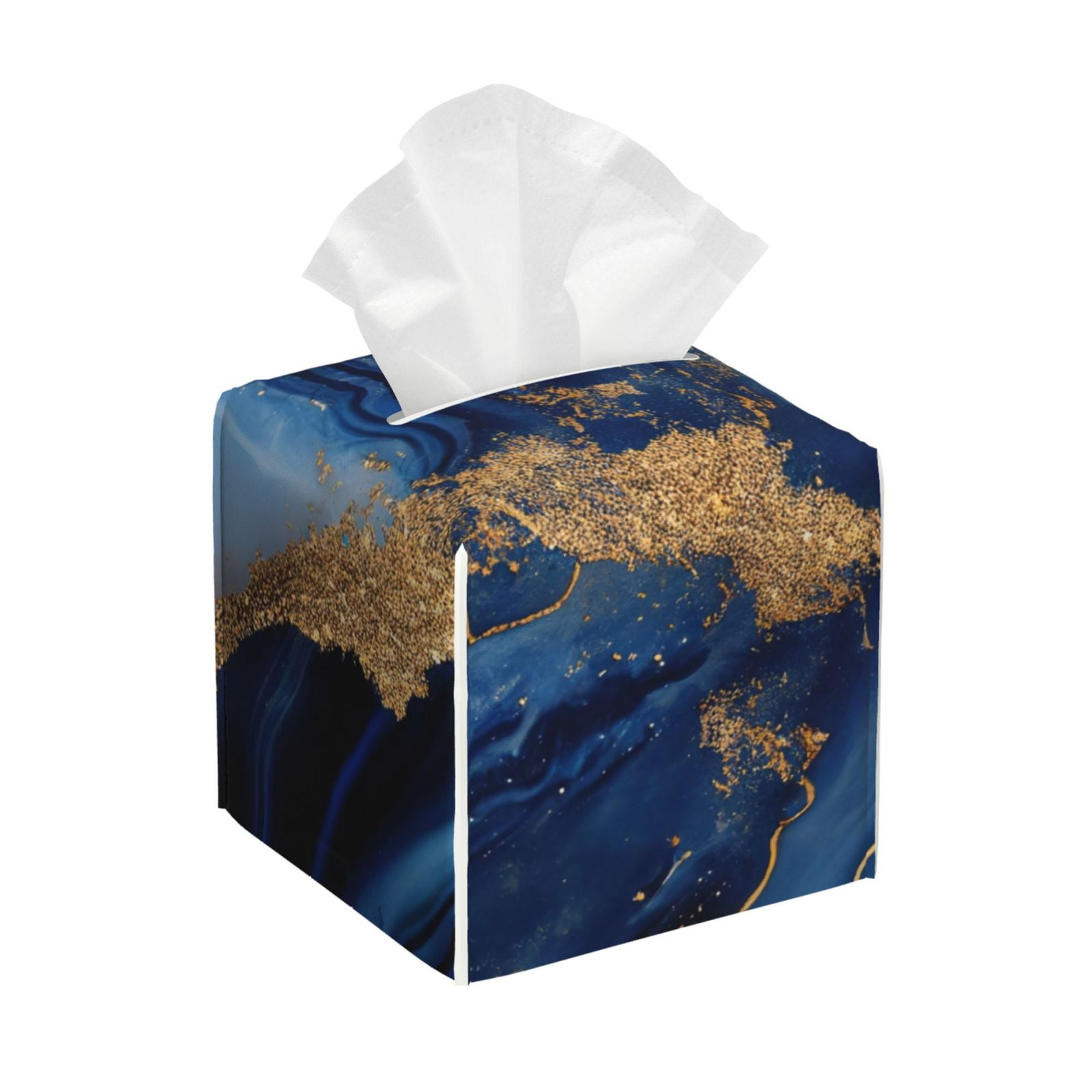 Logiee Tissue Box Cover 5X5X5'' PU Leather Tissue Holder Square Tissue ...