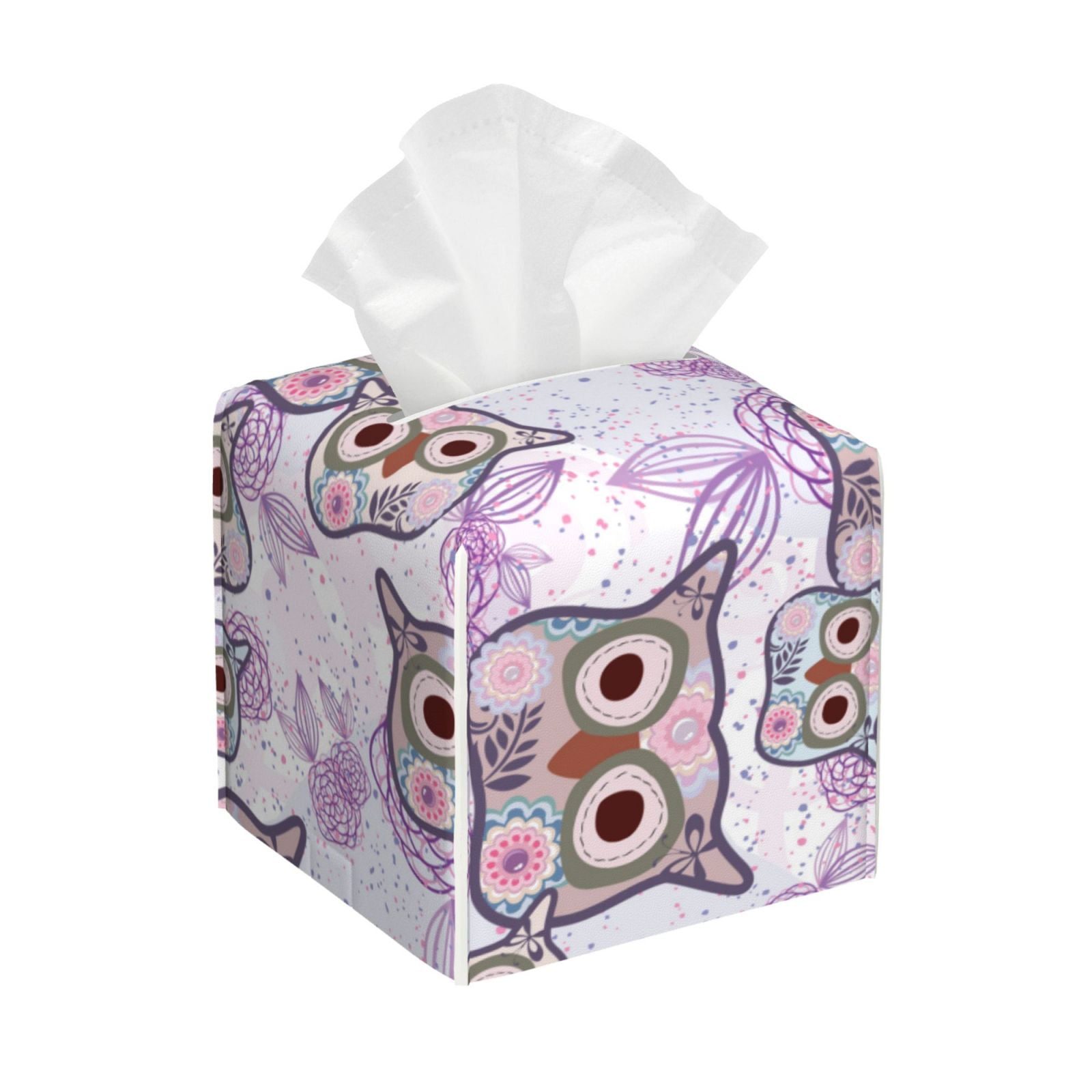 Logiee Tissue Box Cover 5X5X5'' PU Leather Tissue Holder Square Tissue ...