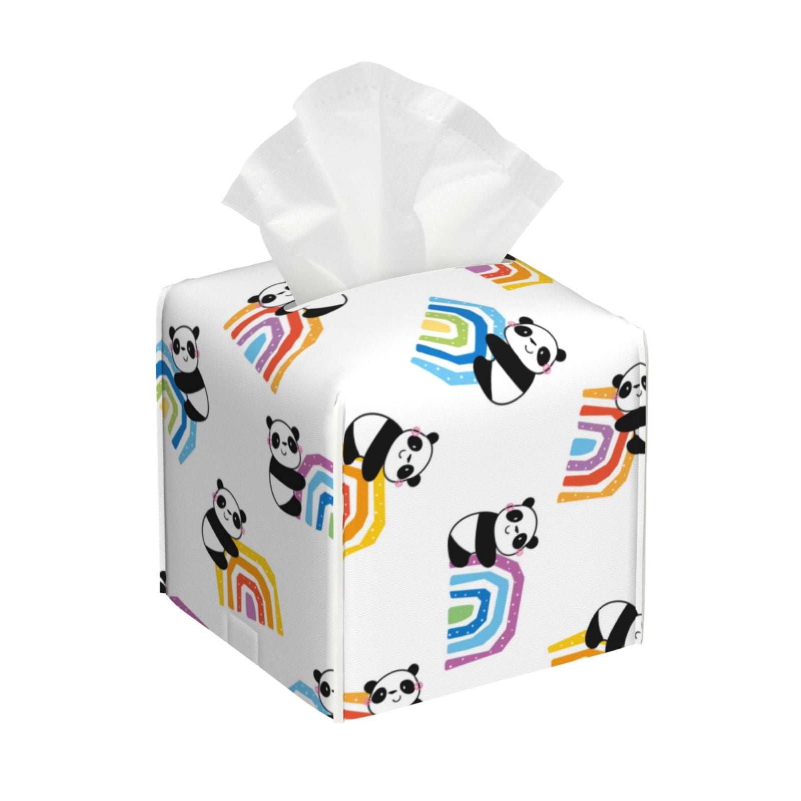 Logiee Tissue Box Cover 5X5X5'' PU Leather Tissue Holder Square Tissue ...