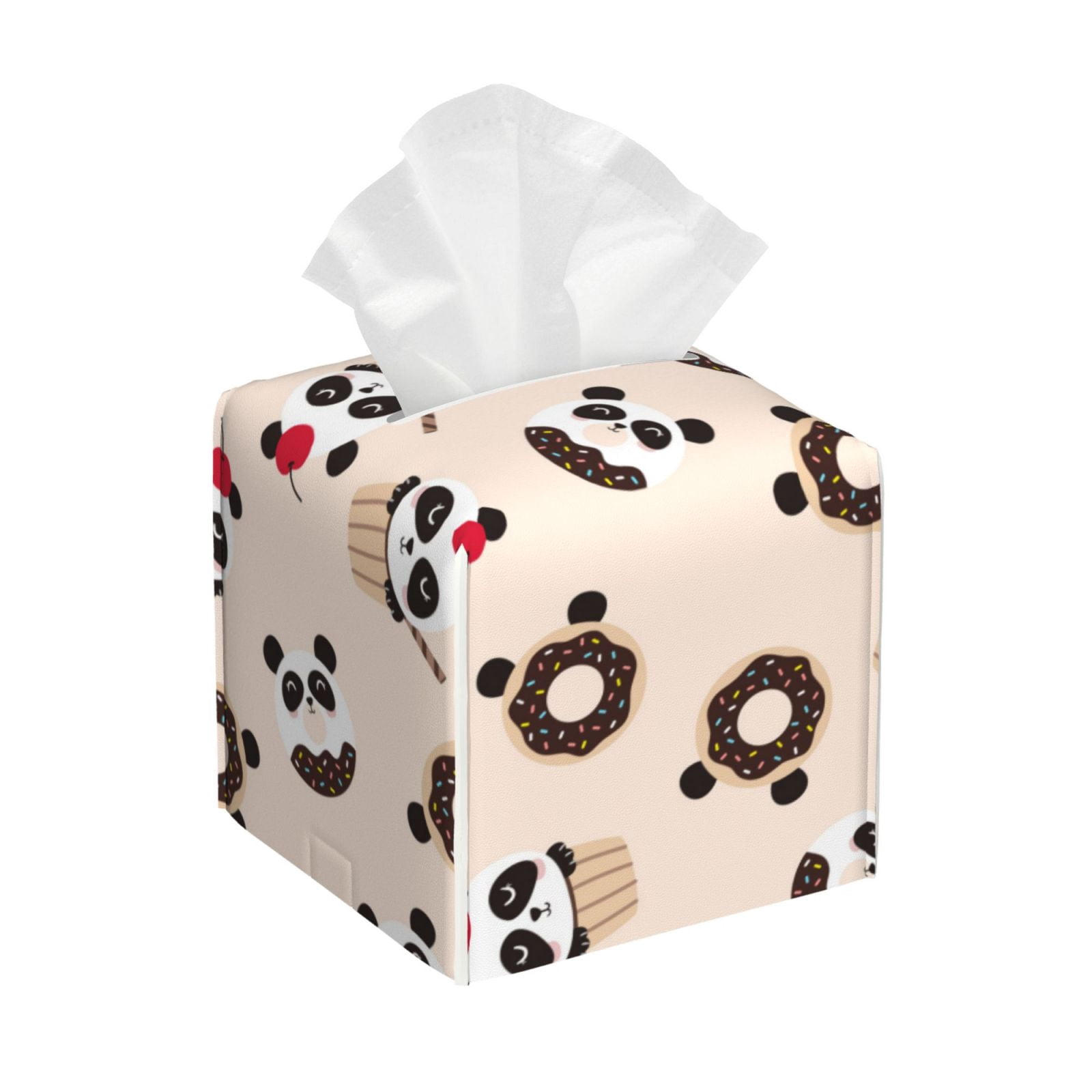 Logiee Tissue Box Cover 5X5X5'' PU Leather Tissue Holder Square Tissue ...