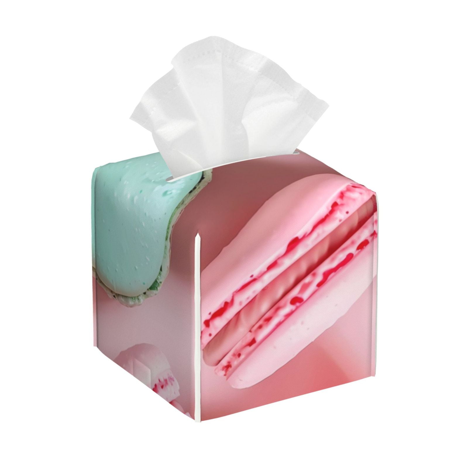 Logiee Tissue Box Cover 5X5X5'' PU Leather Tissue Holder Square Tissue ...