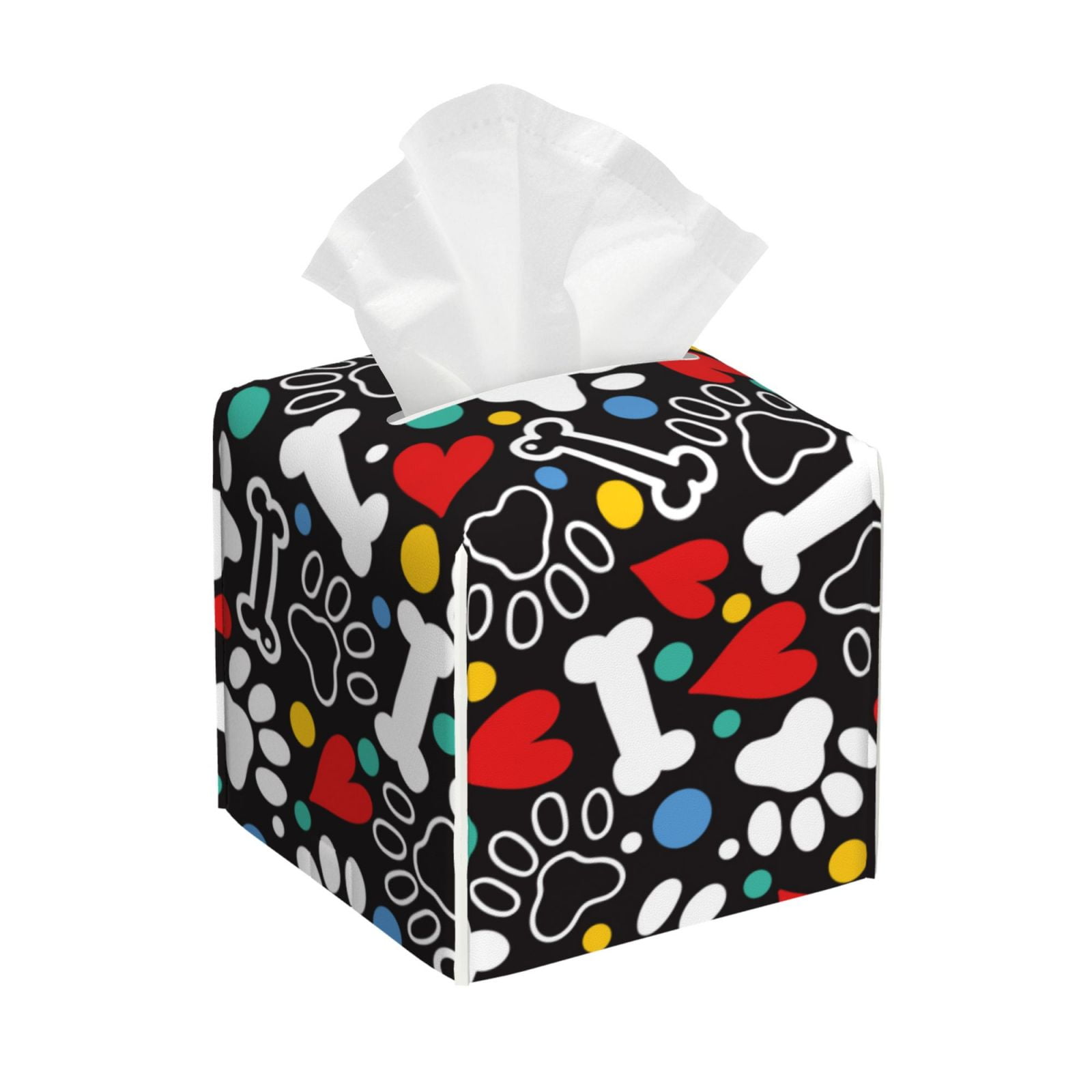 Logiee Tissue Box Cover 5X5X5'' PU Leather Tissue Holder Square Tissue ...