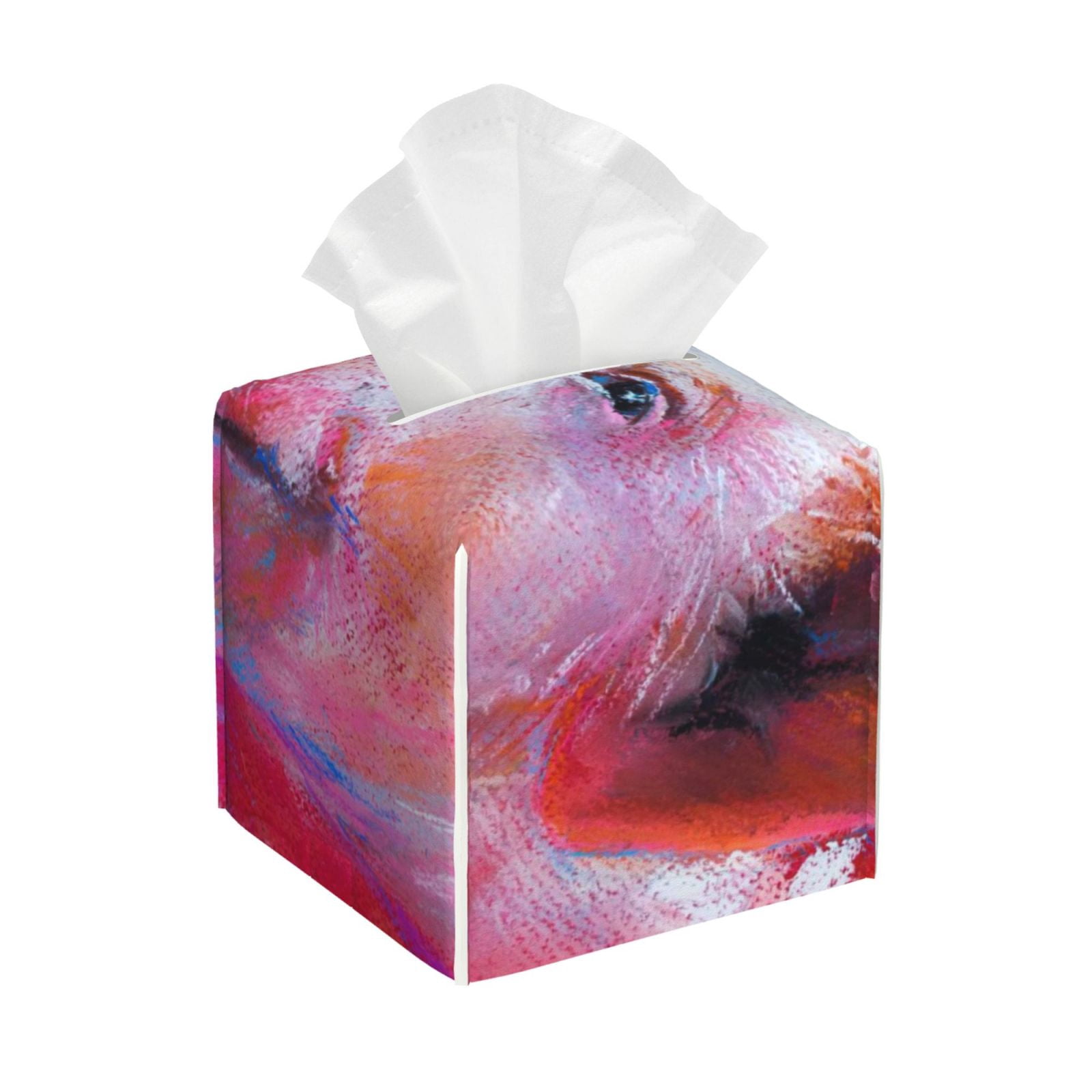 Logiee Tissue Box Cover 5X5X5'' PU Leather Tissue Holder Square Tissue ...
