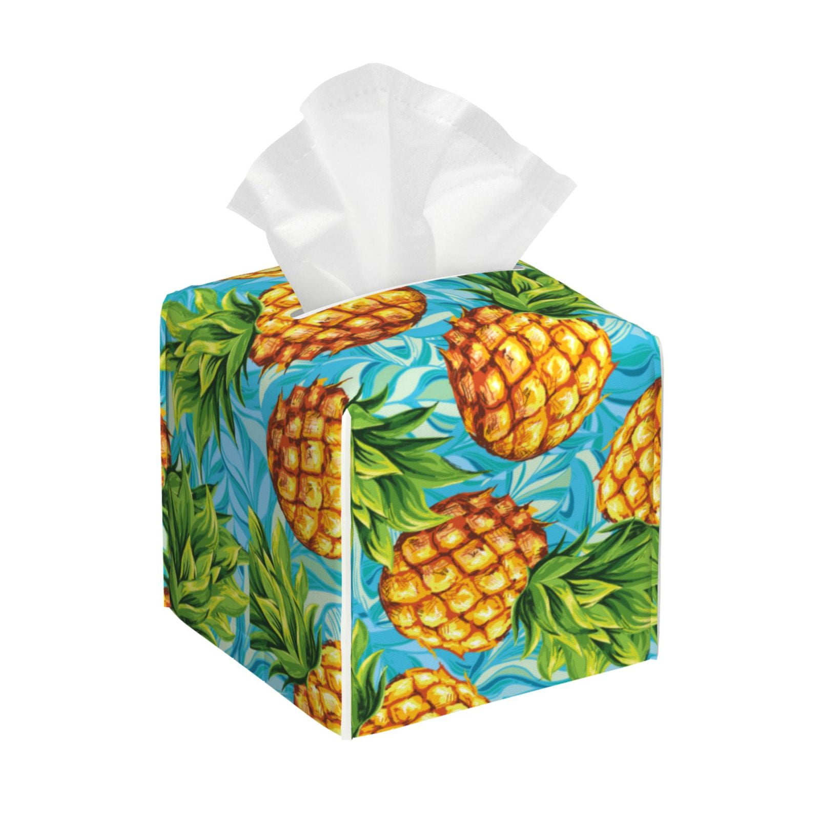 Logiee Tissue Box Cover 5X5X5'' PU Leather Tissue Holder Square Tissue ...