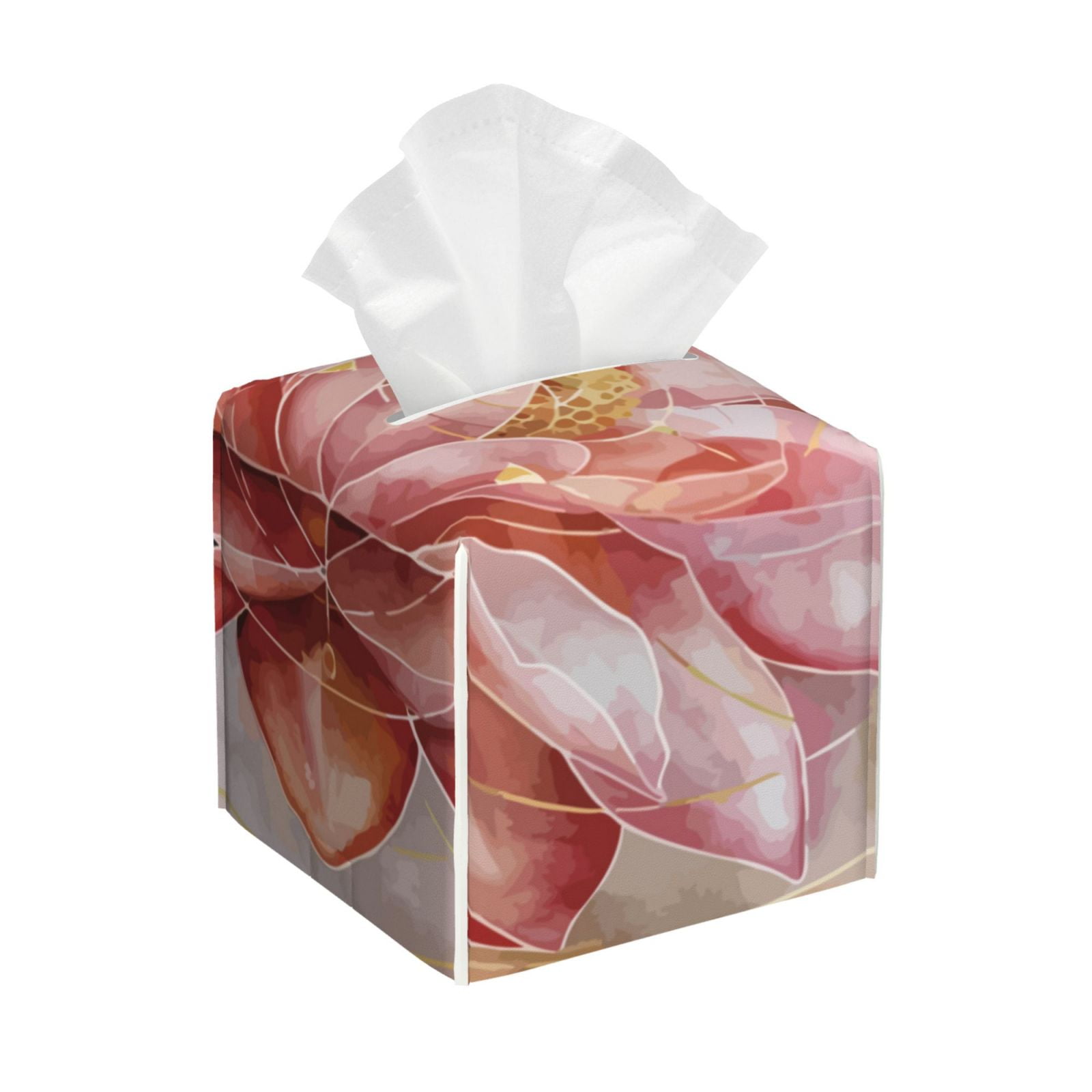 Logiee Tissue Box Cover 5X5X5'' PU Leather Tissue Holder Square Tissue ...