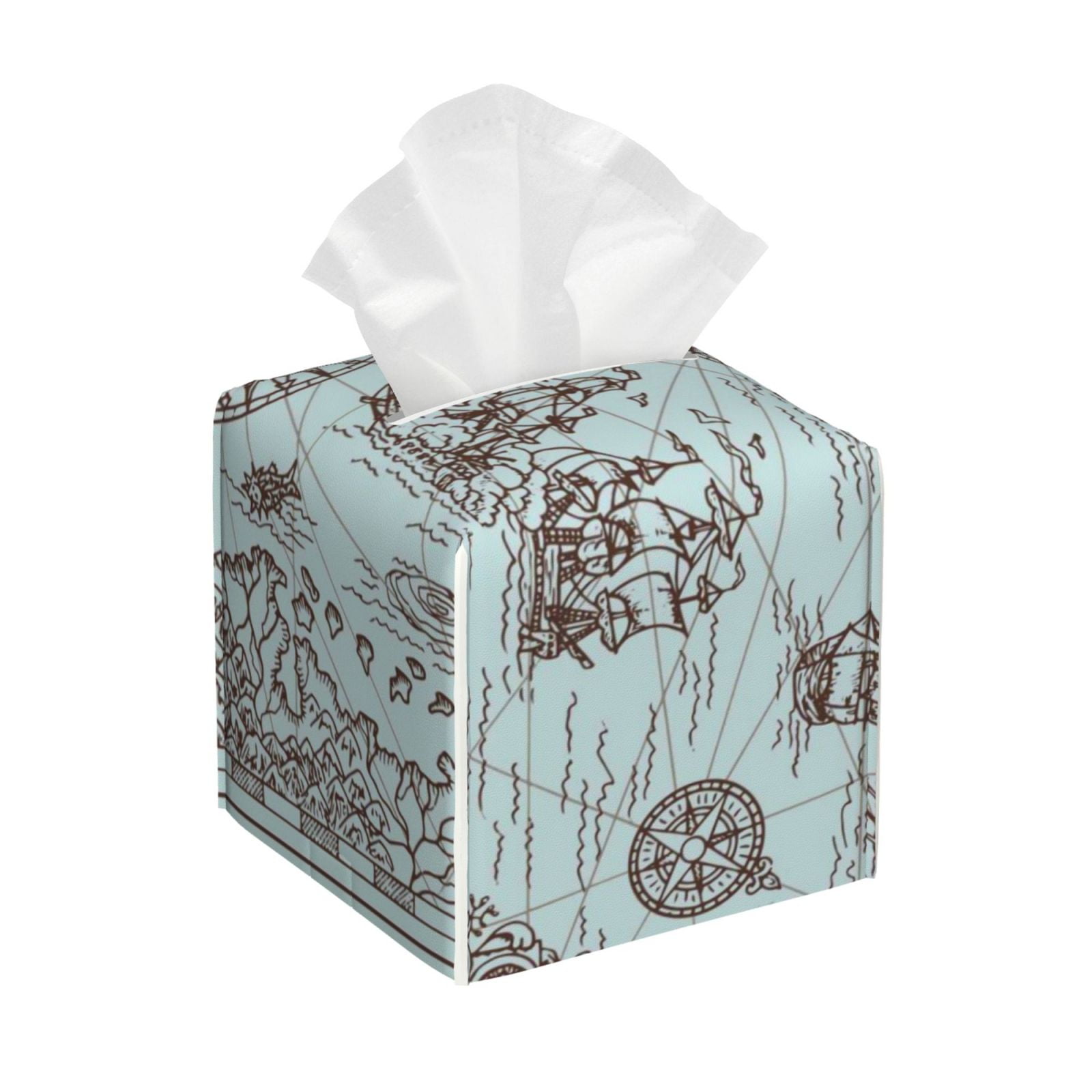 Logiee Tissue Box Cover 5X5X5'' PU Leather Tissue Holder Square Tissue ...