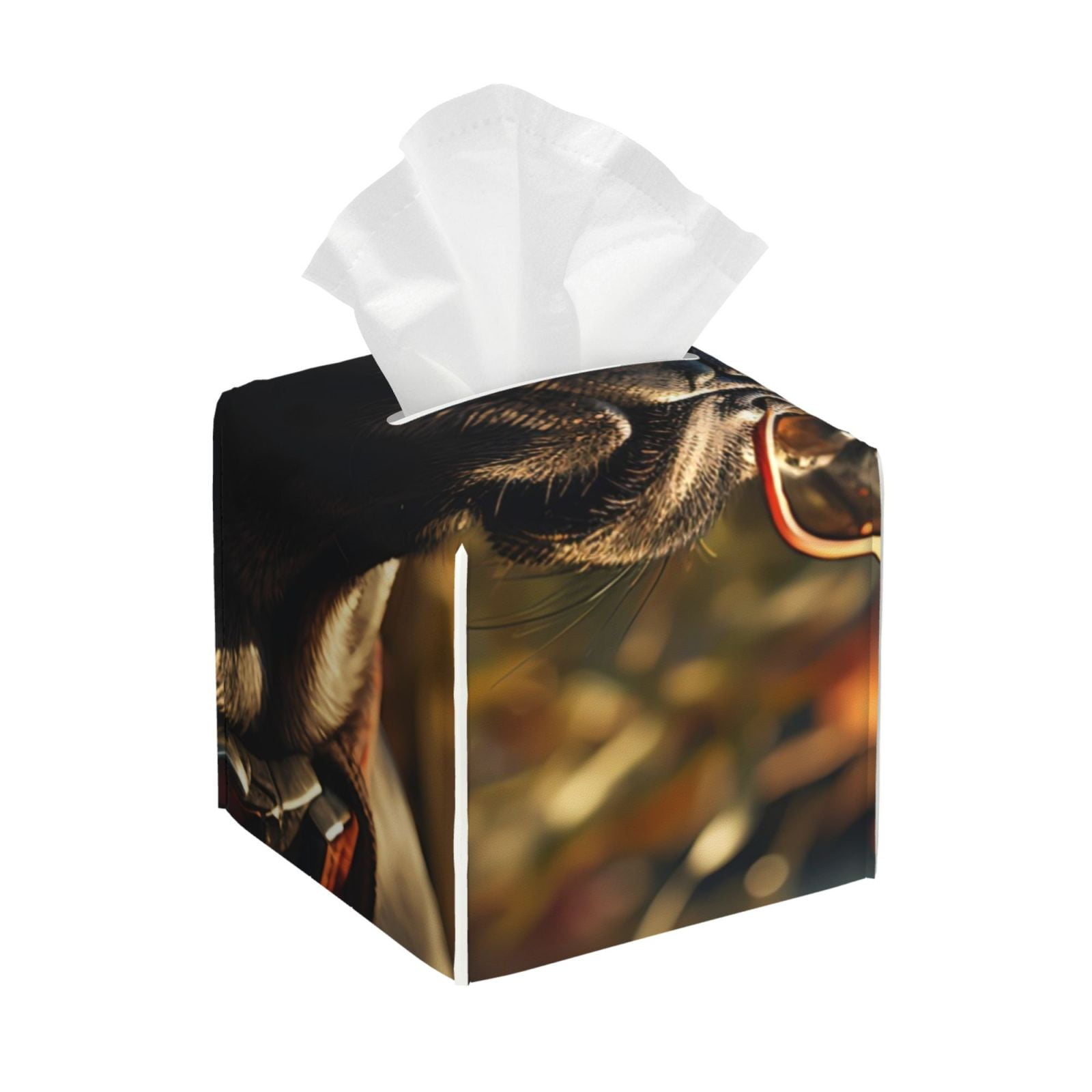 Logiee Tissue Box Cover 5X5X5'' PU Leather Tissue Holder Square Tissue ...