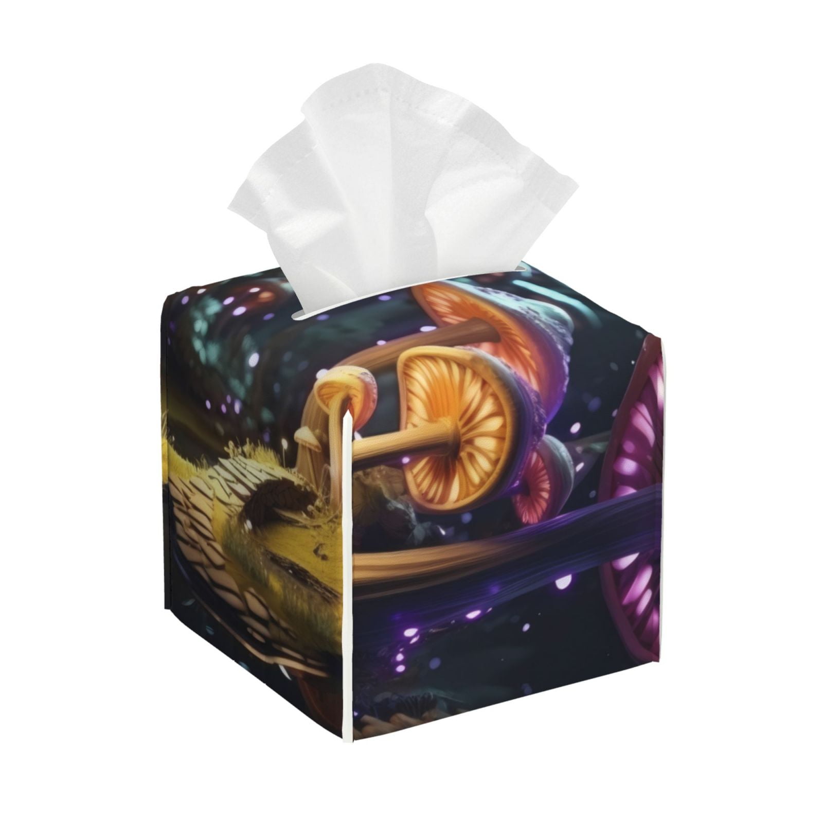 Logiee Tissue Box Cover 5X5X5'' PU Leather Tissue Holder Square Tissue ...