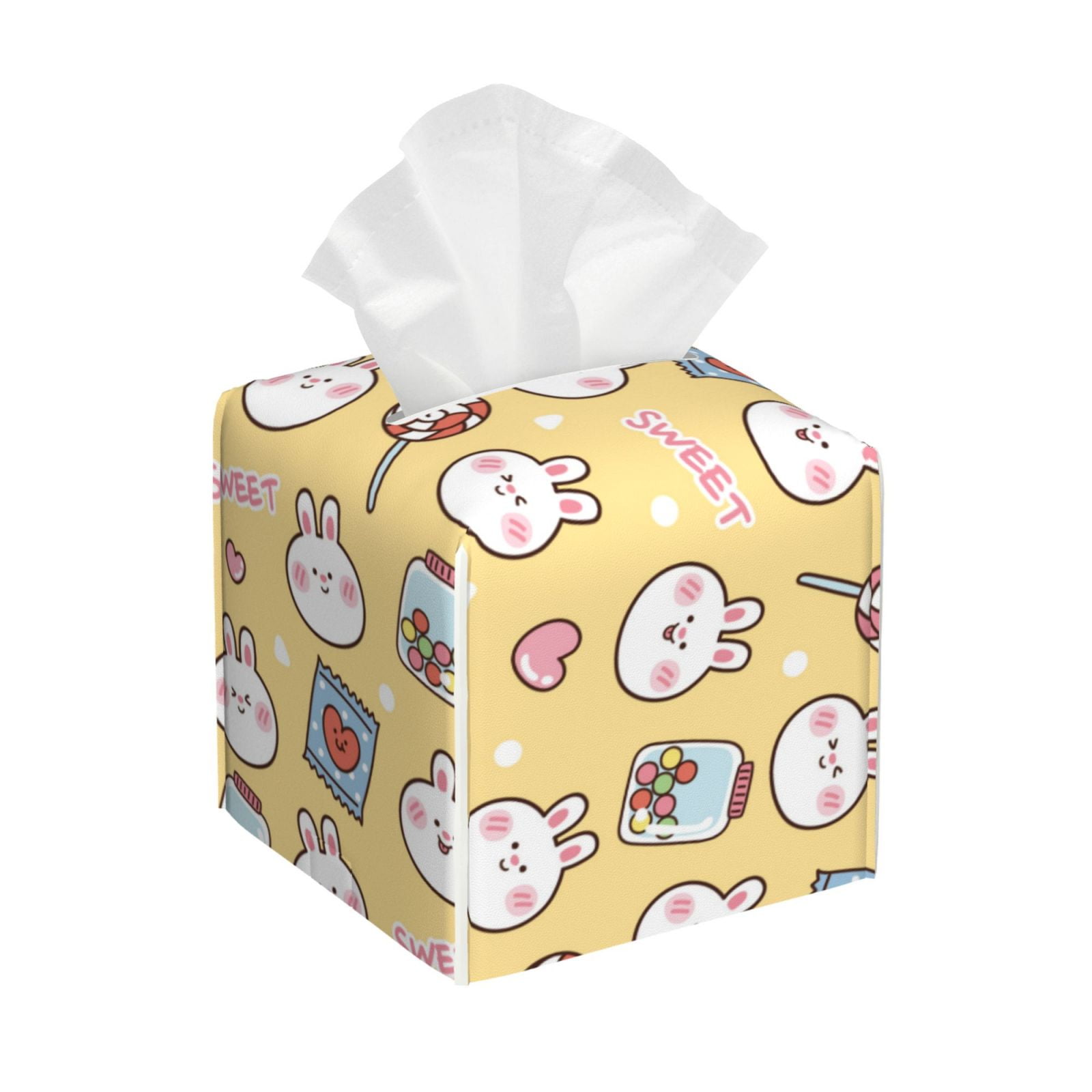 Logiee Tissue Box Cover 5X5X5'' PU Leather Tissue Holder Square Tissue ...