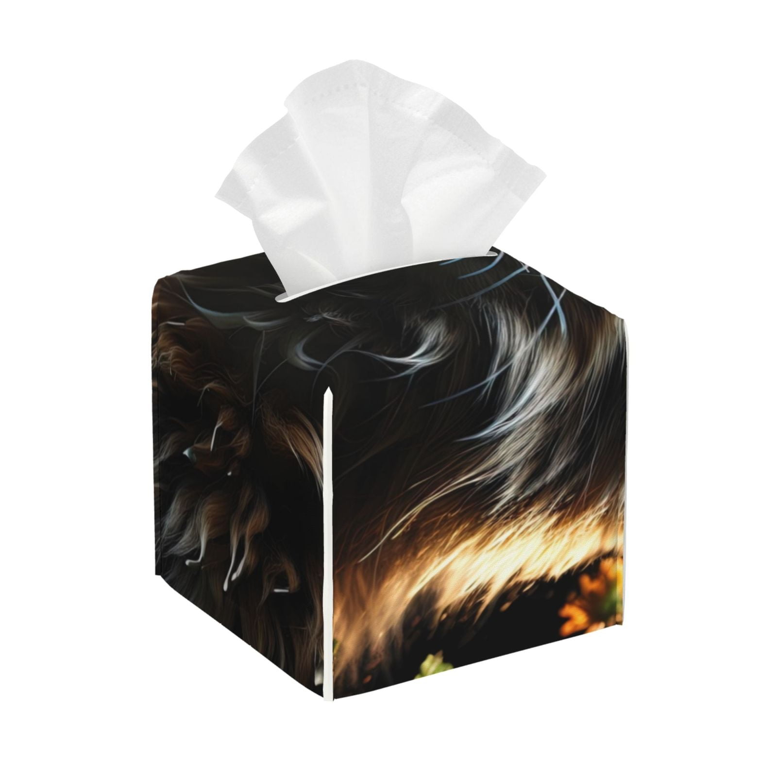 Logiee Tissue Box Cover 5X5X5'' PU Leather Tissue Holder Square Tissue ...