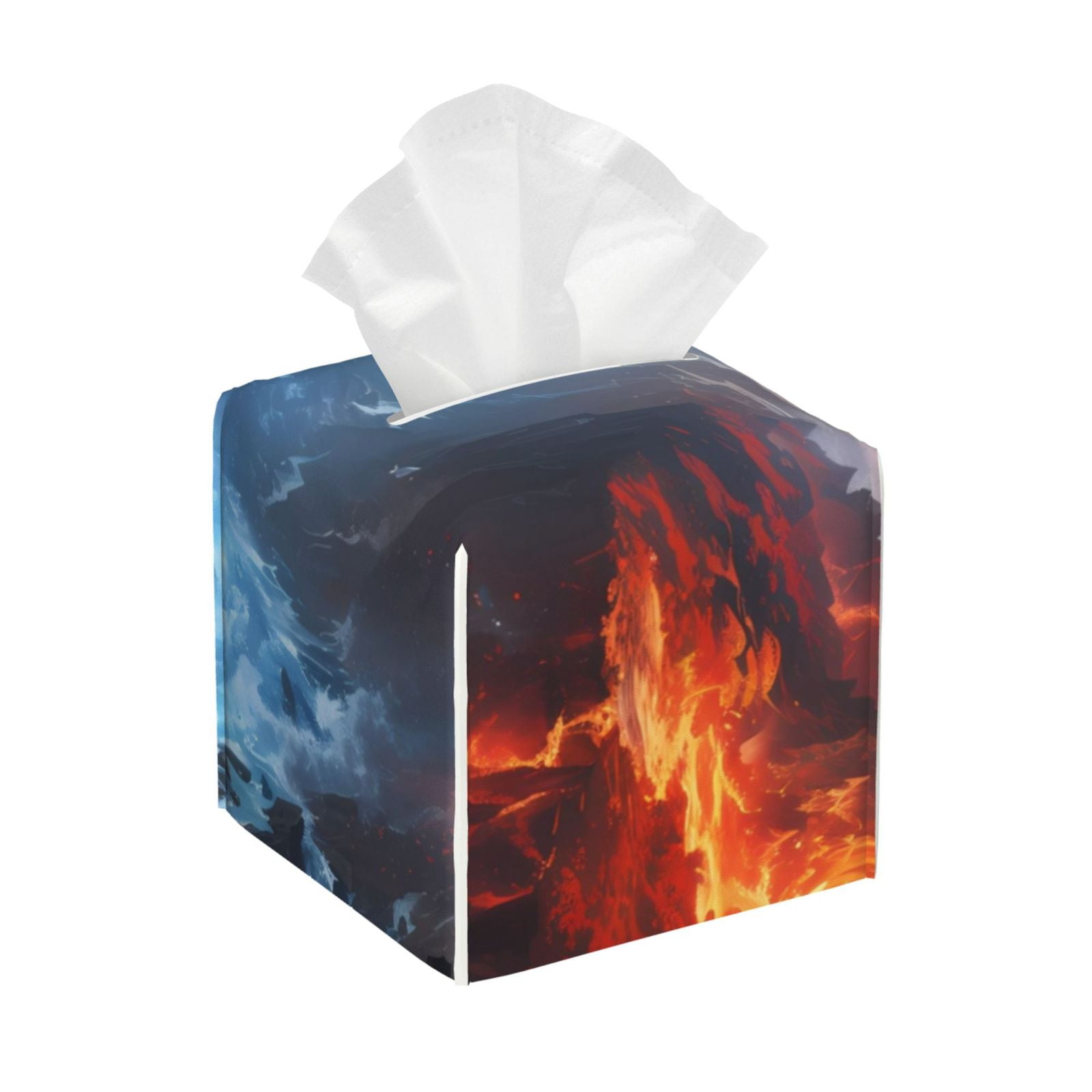 Logiee Tissue Box Cover 5X5X5'' PU Leather Tissue Holder Square Tissue ...