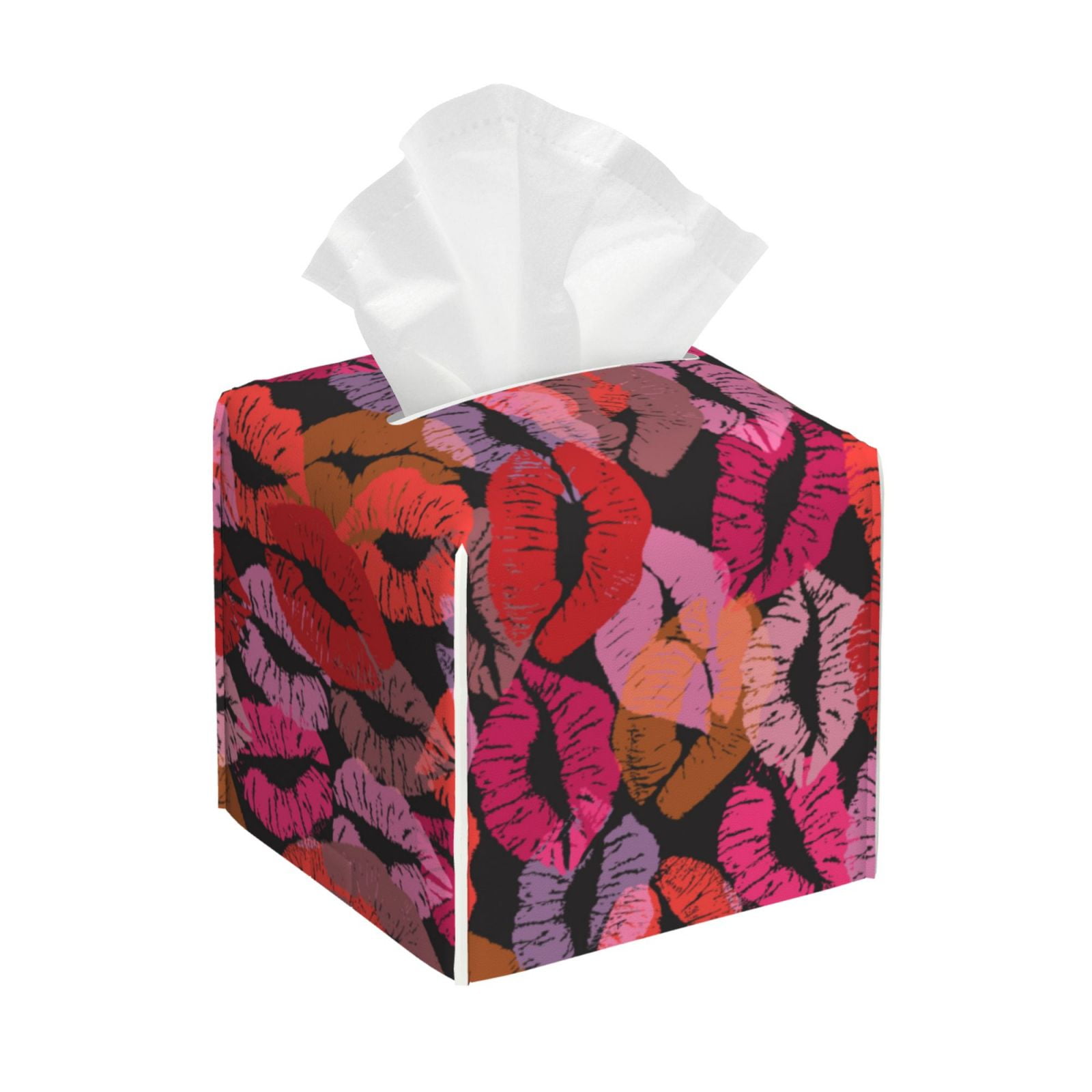 Logiee Tissue Box Cover 5X5X5'' PU Leather Tissue Holder Square Tissue ...