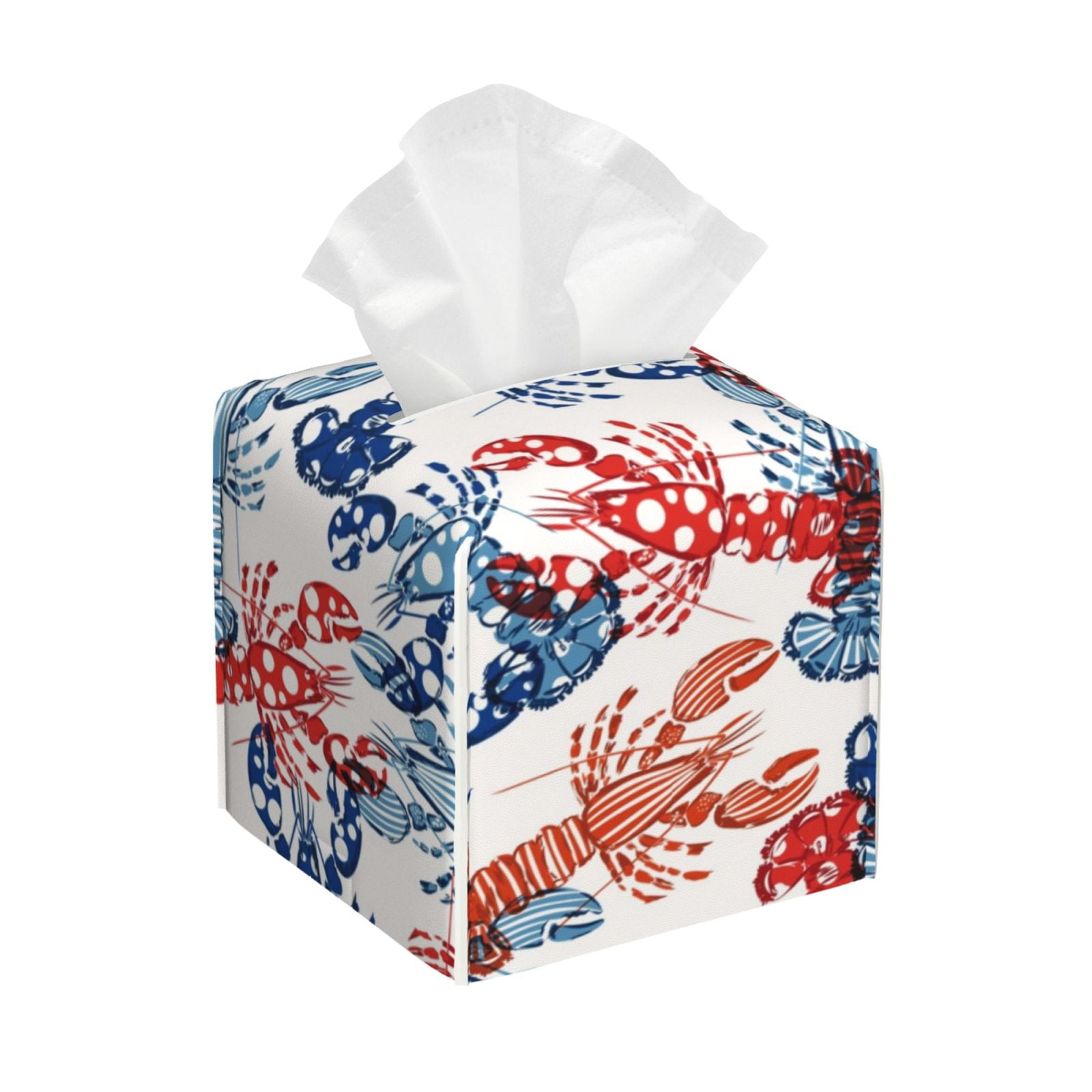 Logiee Tissue Box Cover 5X5X5'' PU Leather Tissue Holder Square Tissue ...