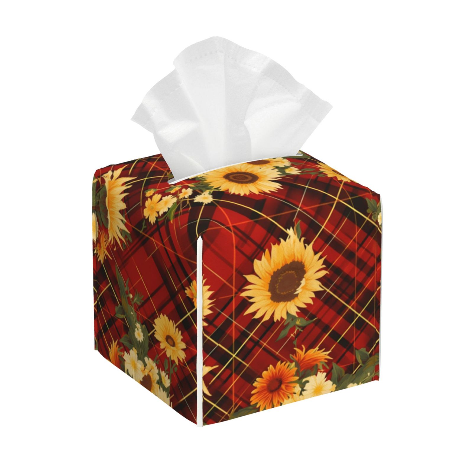 Logiee Tissue Box Cover 5X5X5'' PU Leather Tissue Holder Square Tissue ...