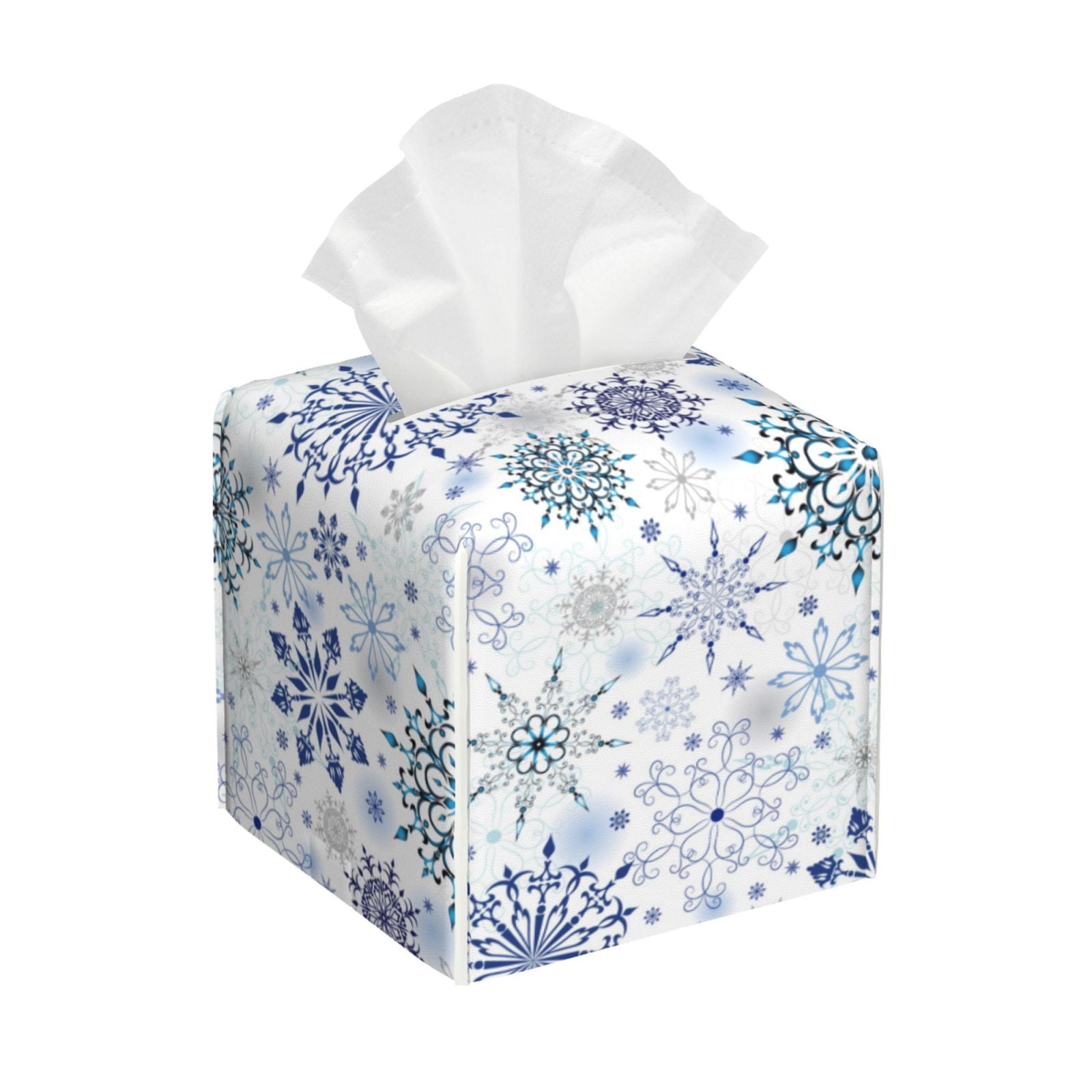 Logiee Tissue Box Cover 5X5X5'' PU Leather Tissue Holder Square Tissue ...