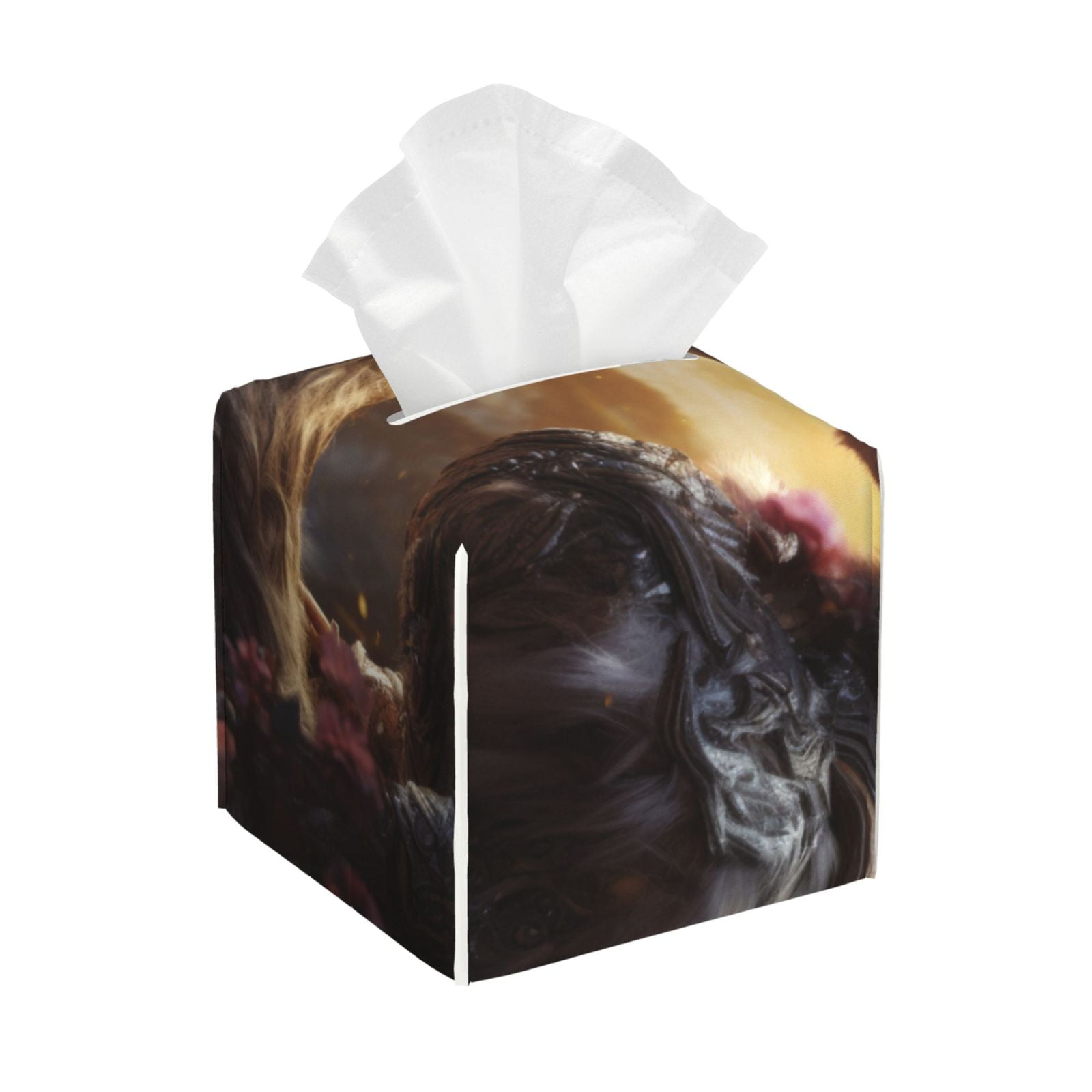 Logiee Tissue Box Cover 5X5X5'' PU Leather Tissue Holder Square Tissue ...