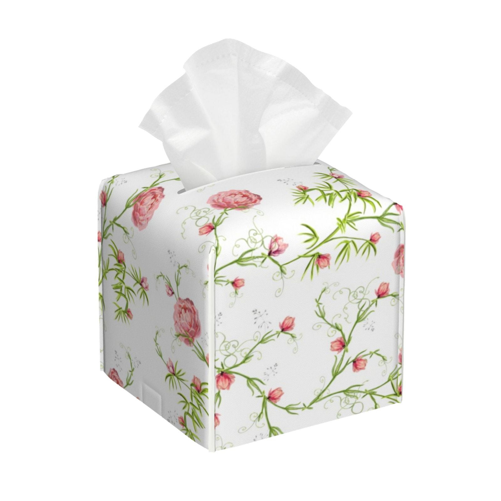 Logiee Tissue Box Cover 5X5X5'' PU Leather Tissue Holder Square Tissue ...
