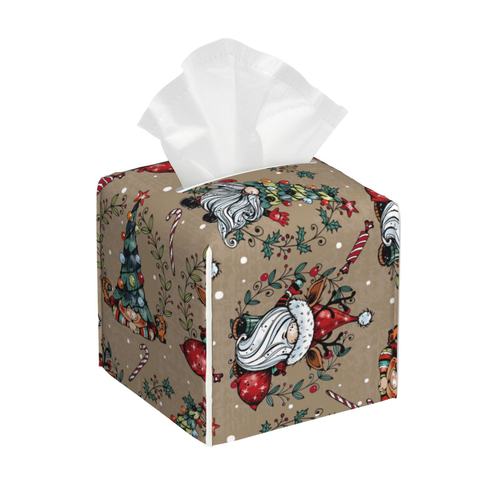 Logiee Tissue Box Cover 5X5X5'' PU Leather Tissue Holder Square Tissue ...