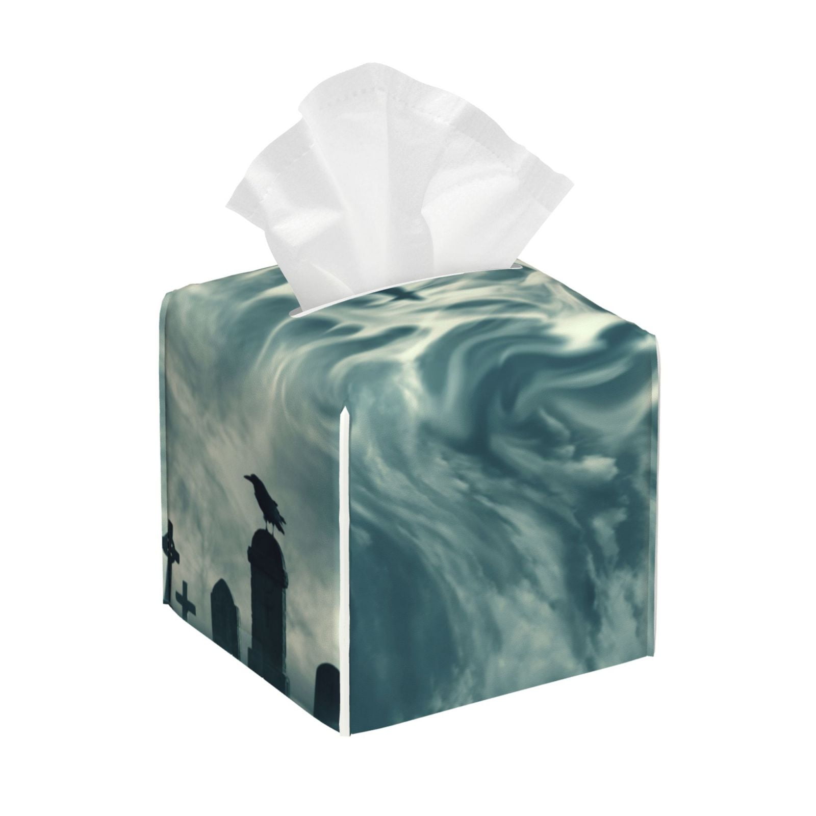 Logiee Tissue Box Cover 5X5X5'' PU Leather Tissue Holder Square Tissue ...
