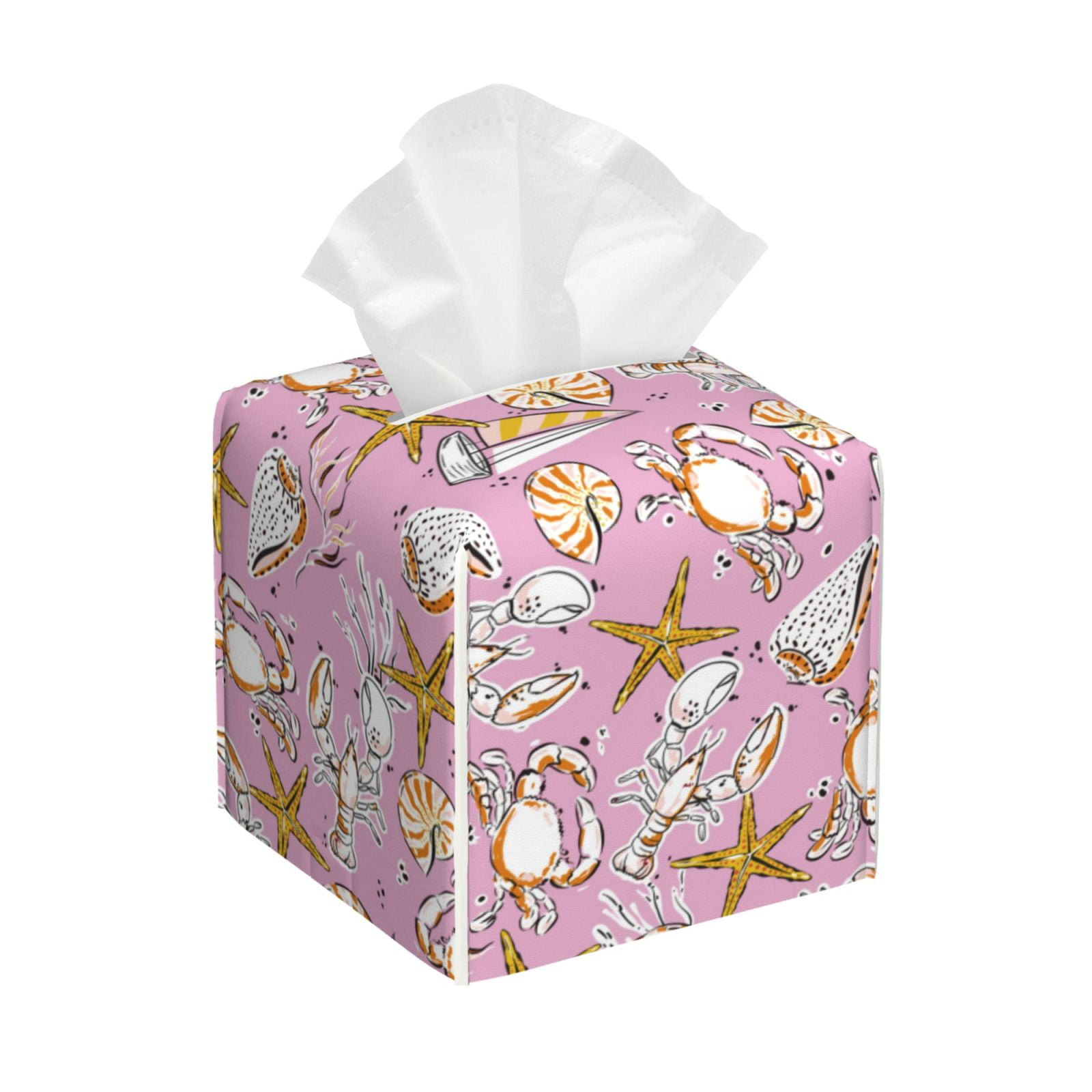 Logiee Tissue Box Cover 5X5X5'' PU Leather Tissue Holder Square Tissue ...