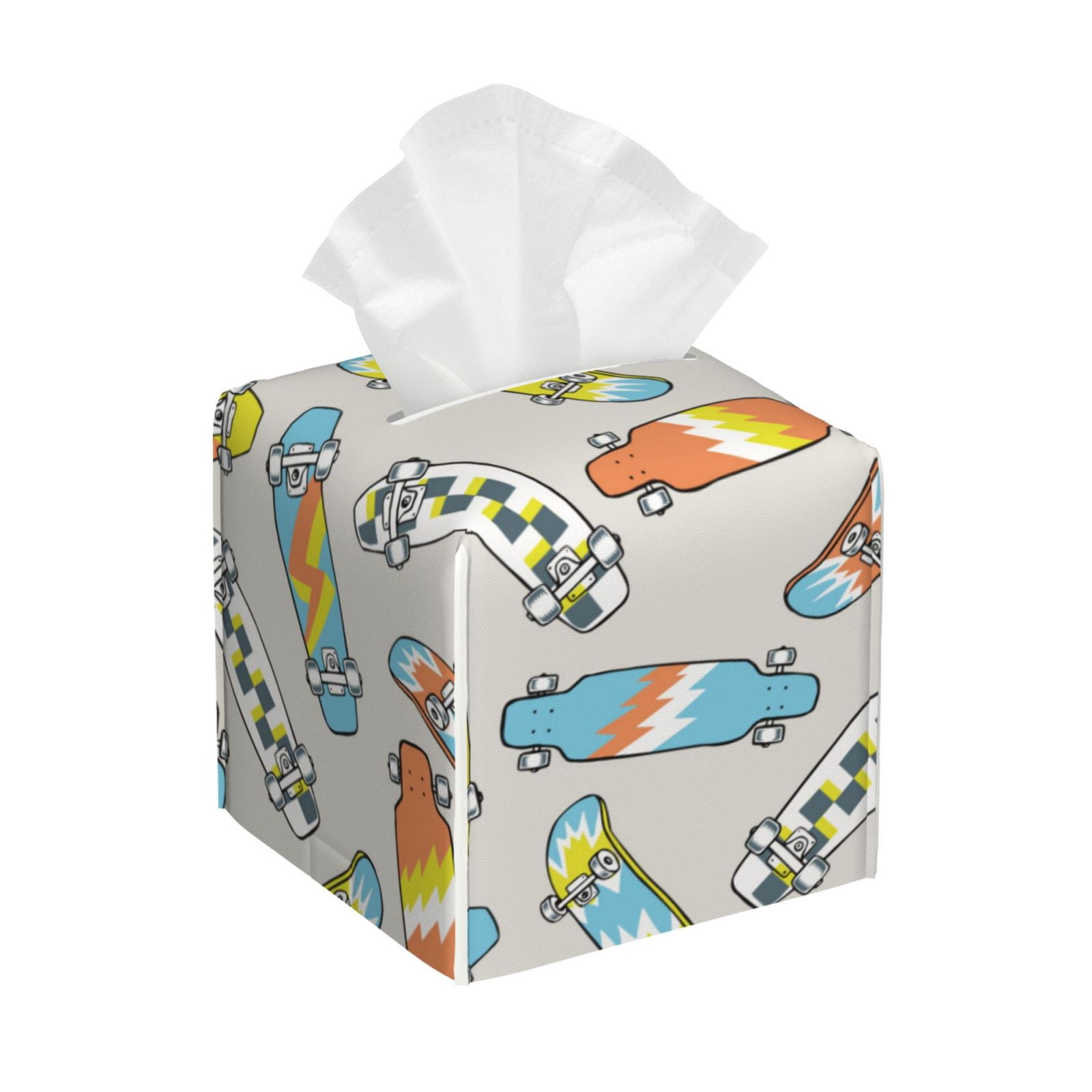 Logiee Tissue Box Cover 5X5X5'' PU Leather Tissue Holder Square Tissue ...