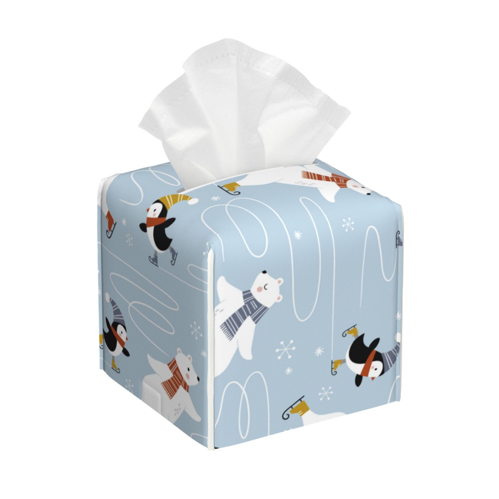 Logiee Tissue Box Cover 5X5X5'' PU Leather Tissue Holder Square Tissue ...