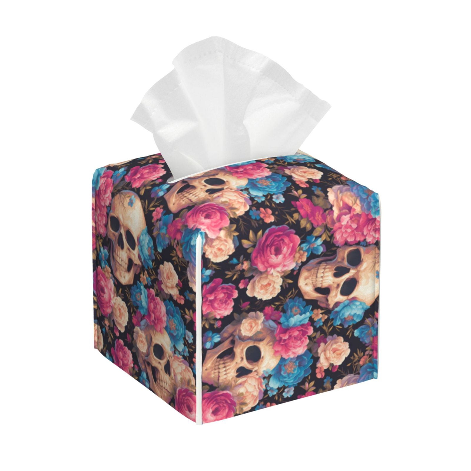 Logiee Tissue Box Cover 5X5X5'' PU Leather Tissue Holder Square Tissue ...