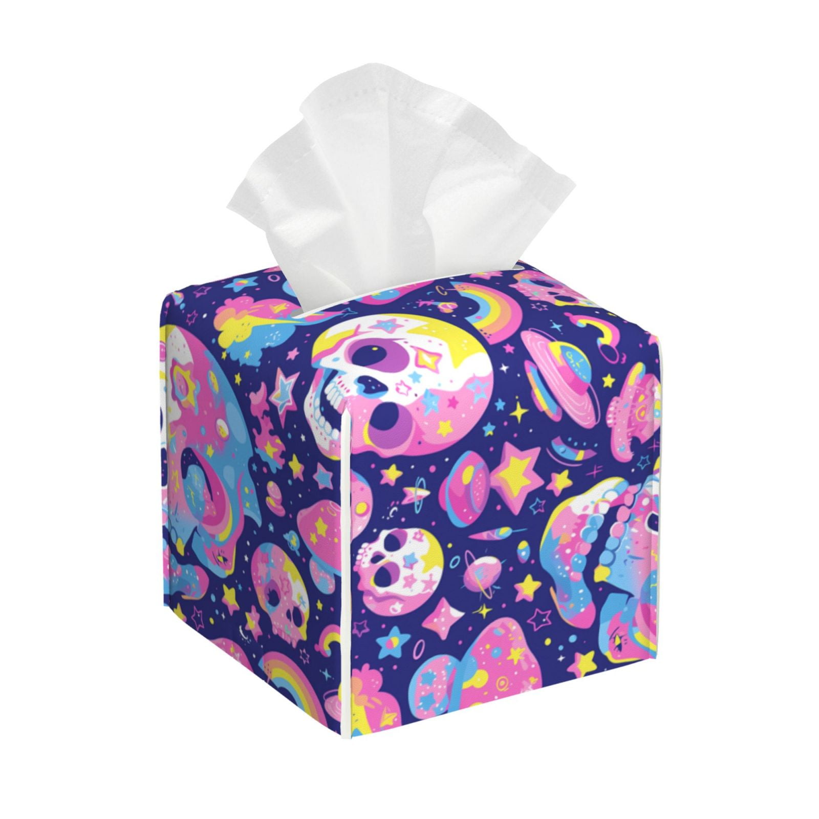 Logiee Tissue Box Cover 5X5X5'' PU Leather Tissue Holder Square Tissue ...