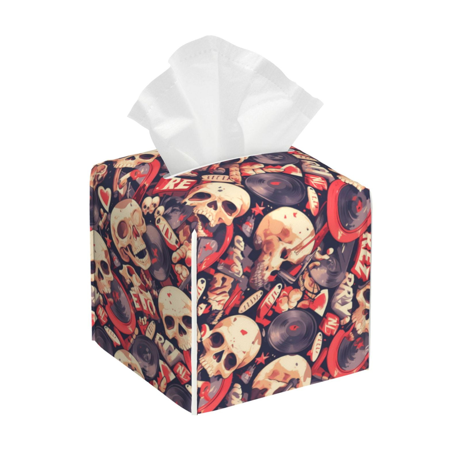 Logiee Tissue Box Cover 5X5X5'' PU Leather Tissue Holder Square Tissue ...