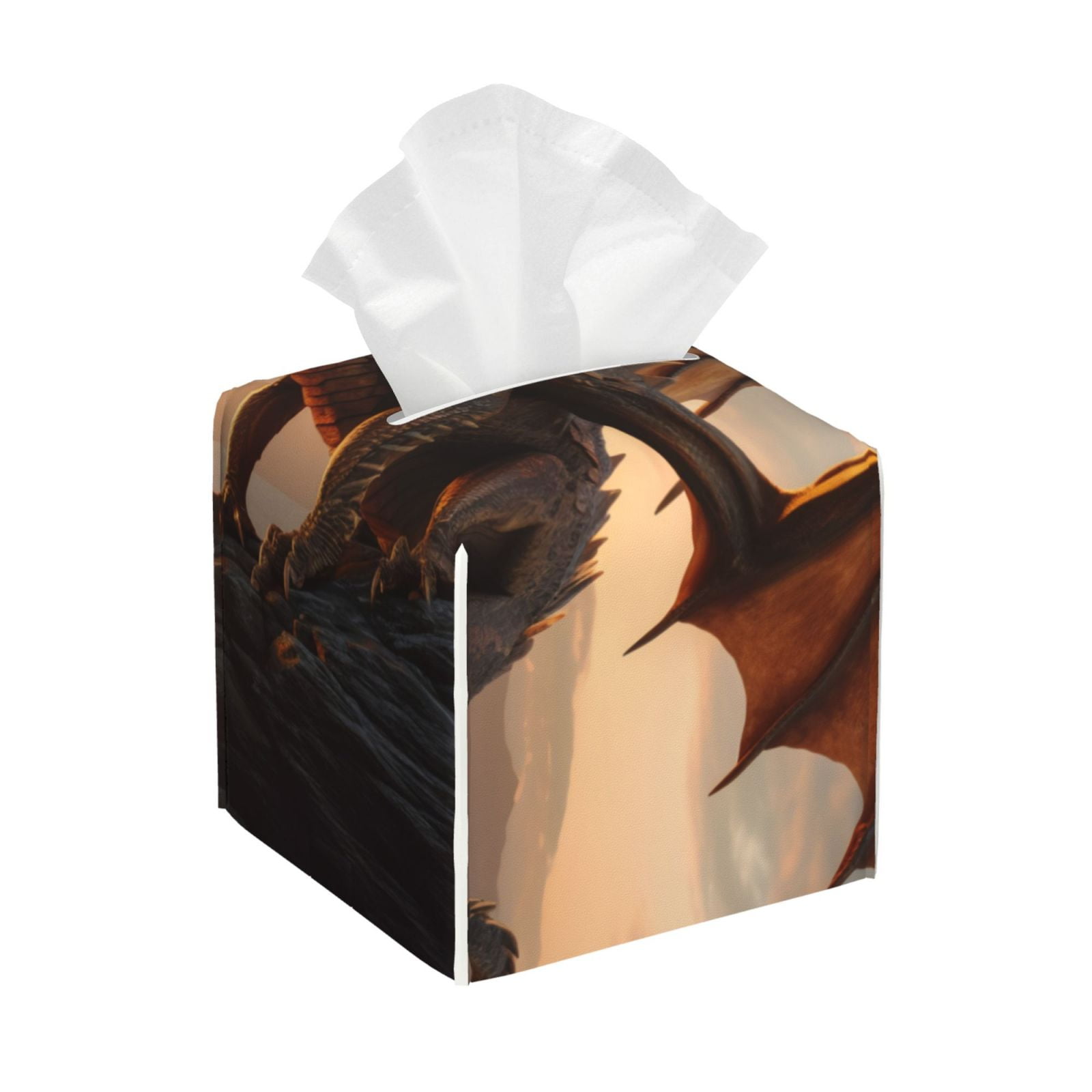 Logiee Tissue Box Cover 5X5X5'' PU Leather Tissue Holder Square Tissue ...