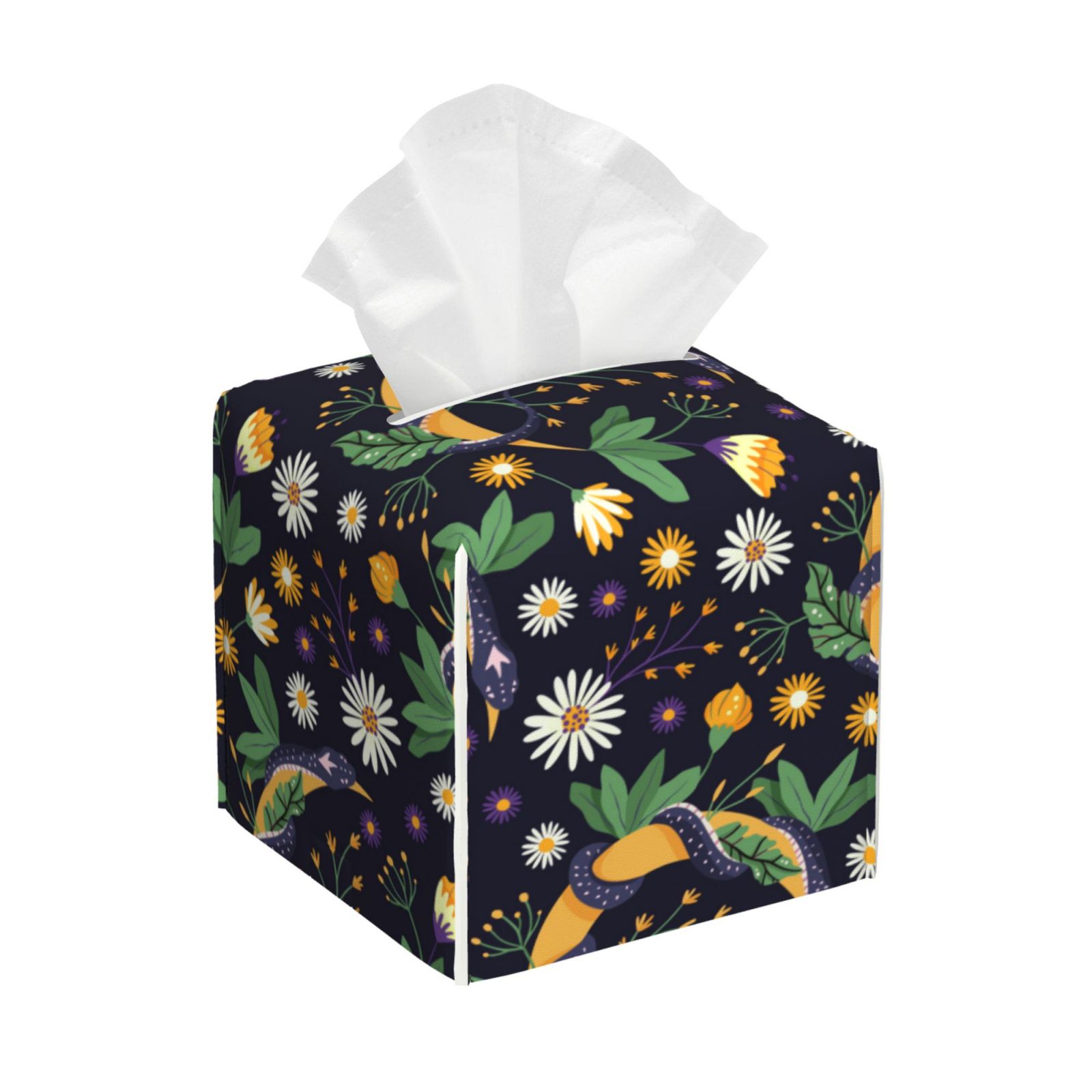 Logiee Tissue Box Cover 5X5X5'' PU Leather Tissue Holder Square Tissue ...