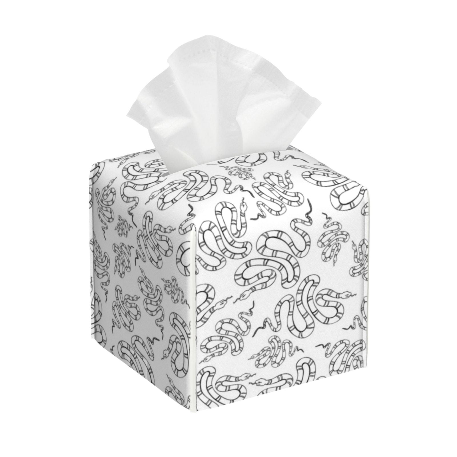 Logiee Tissue Box Cover 5X5X5'' PU Leather Tissue Holder Square Tissue ...