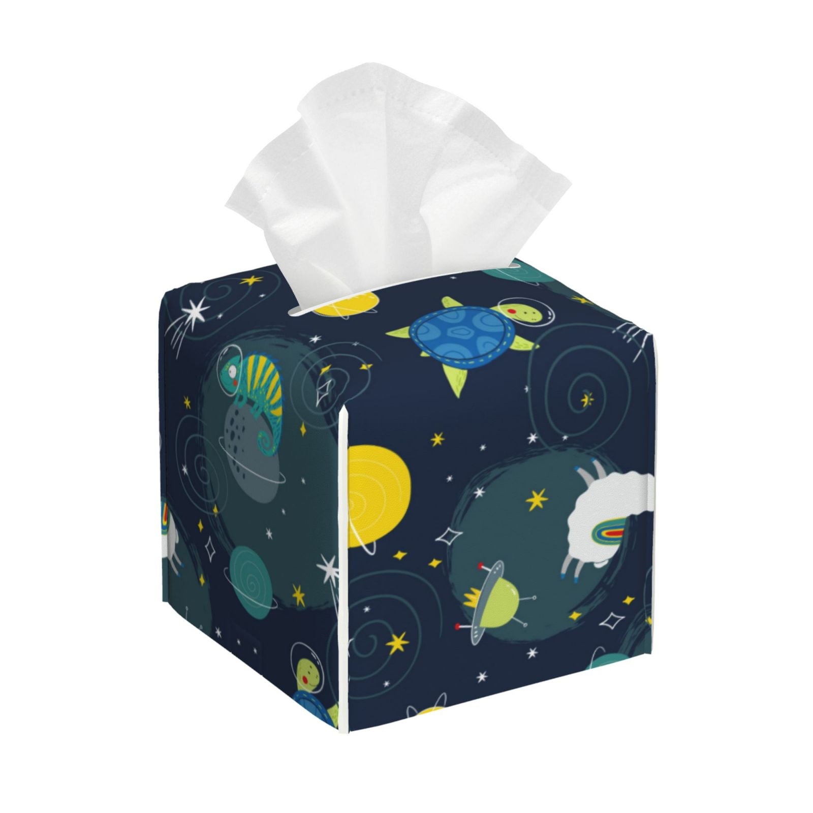 Logiee Tissue Box Cover 5X5X5'' PU Leather Tissue Holder Square Tissue ...