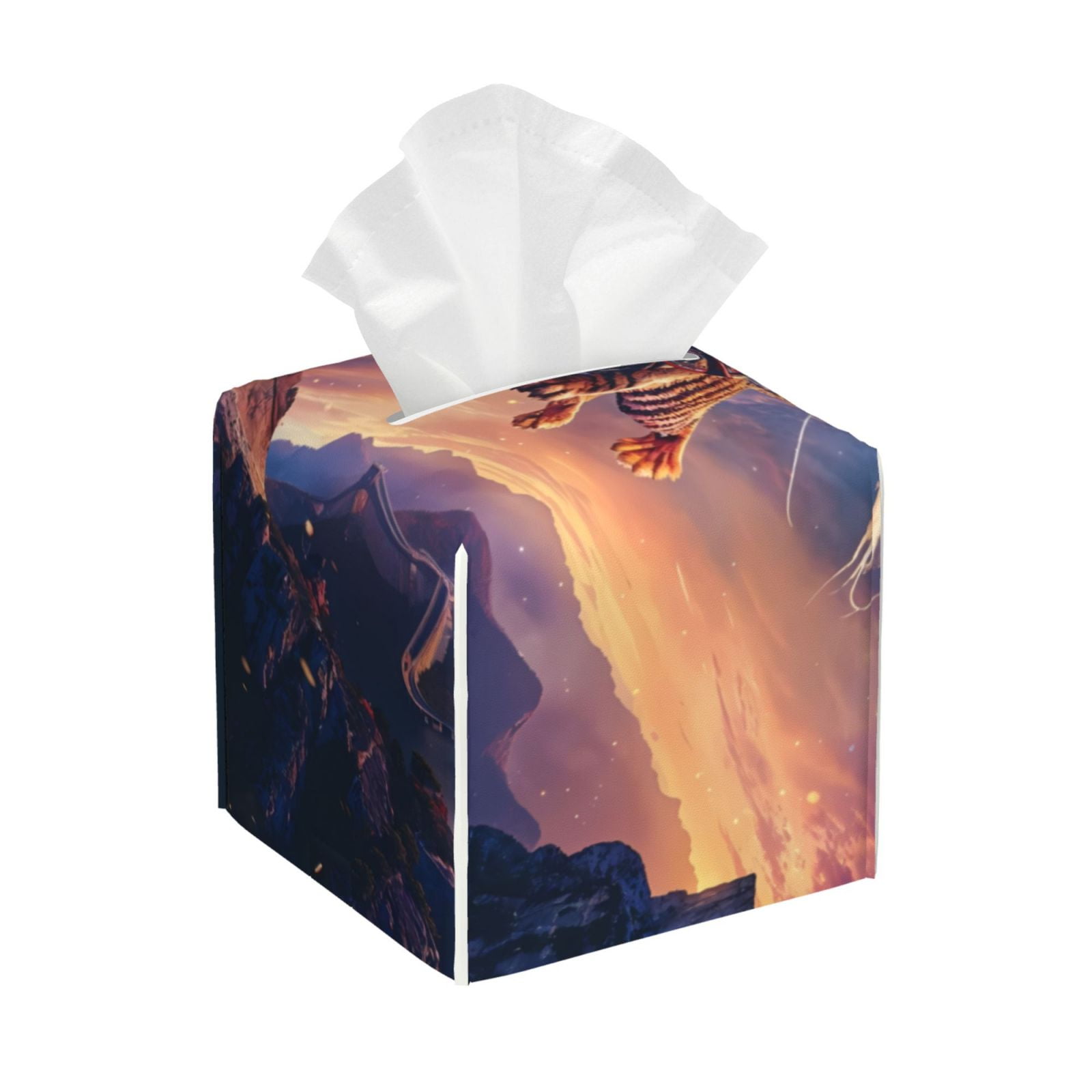 Logiee Tissue Box Cover 5X5X5'' PU Leather Tissue Holder Square Tissue ...