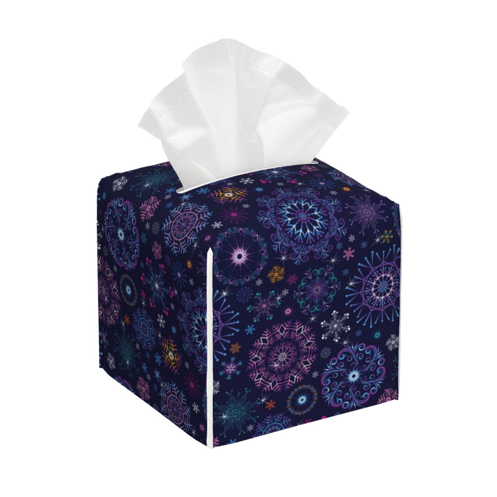 Logiee Tissue Box Cover 5X5X5'' PU Leather Tissue Holder Square Tissue ...