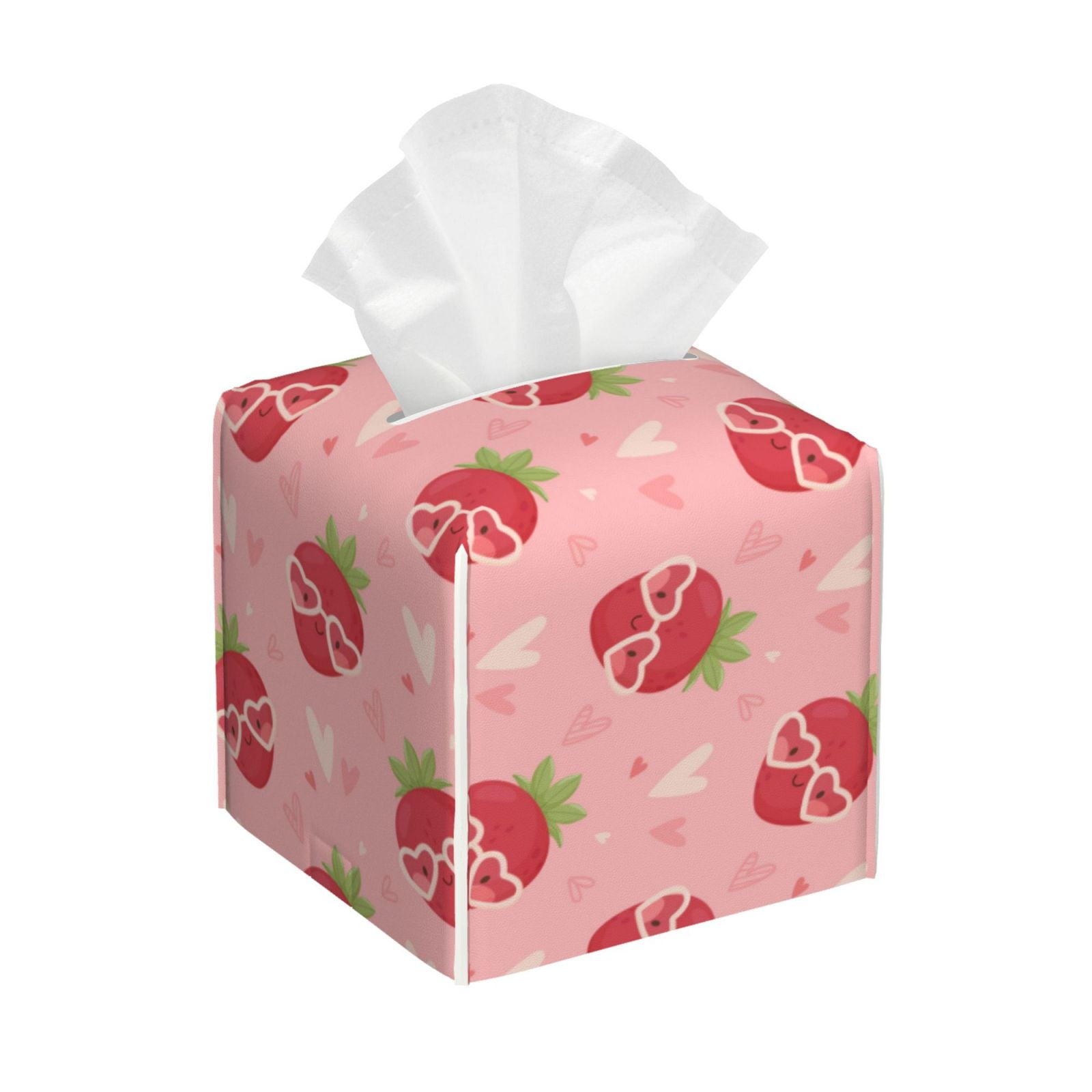 Logiee Tissue Box Cover 5X5X5'' PU Leather Tissue Holder Square Tissue ...