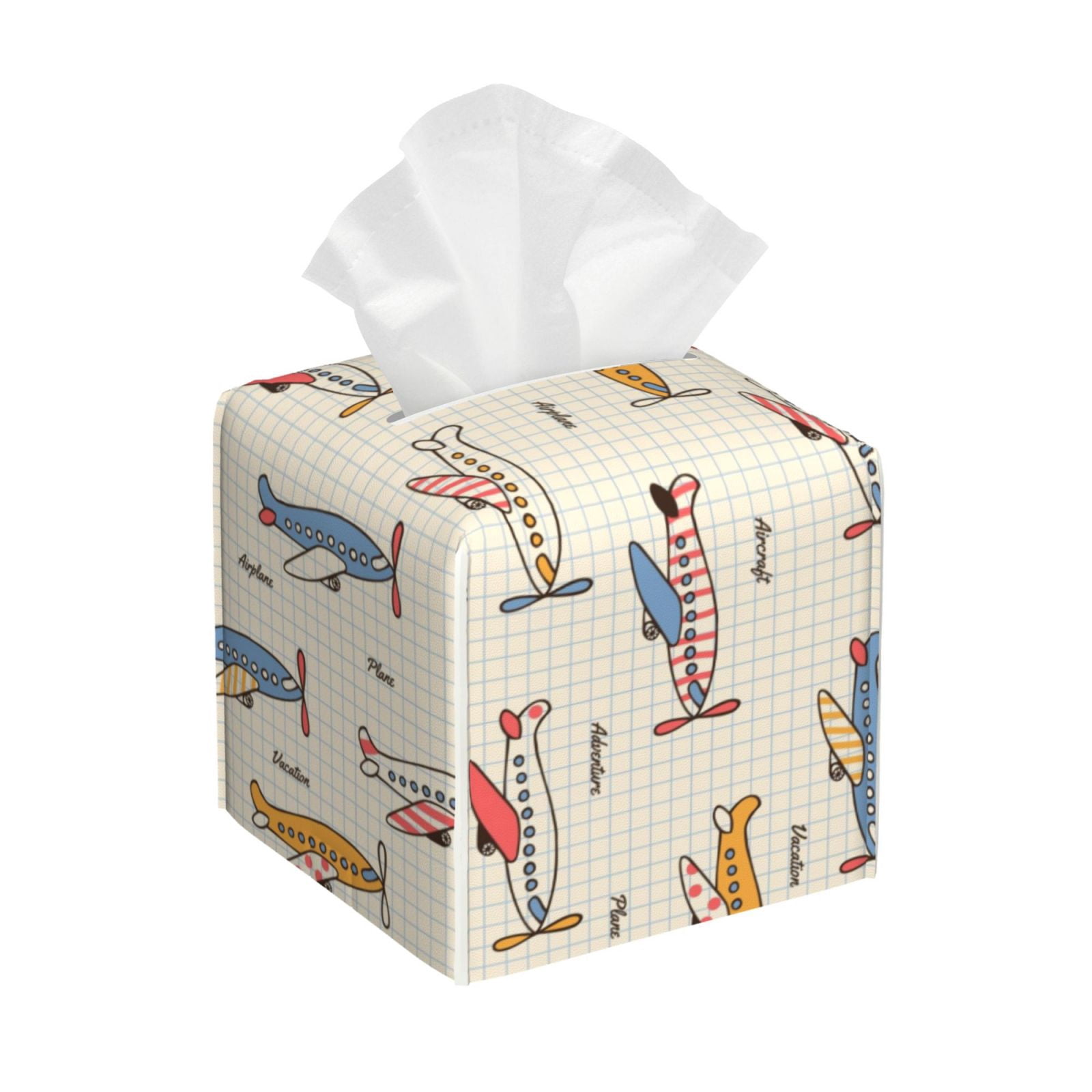 Logiee Tissue Box Cover 5X5X5'' PU Leather Tissue Holder Square Tissue ...