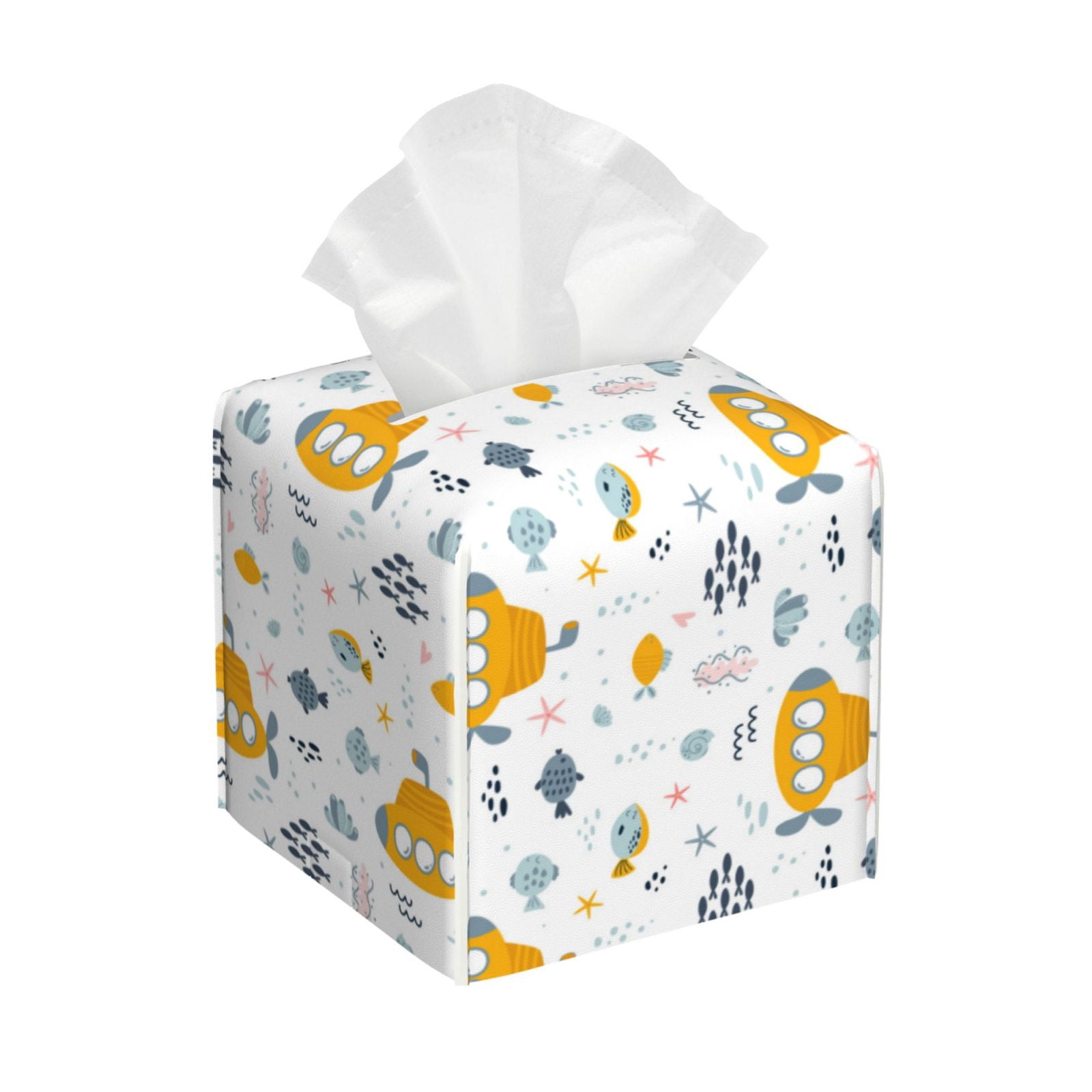 Logiee Tissue Box Cover 5X5X5'' PU Leather Tissue Holder Square Tissue ...