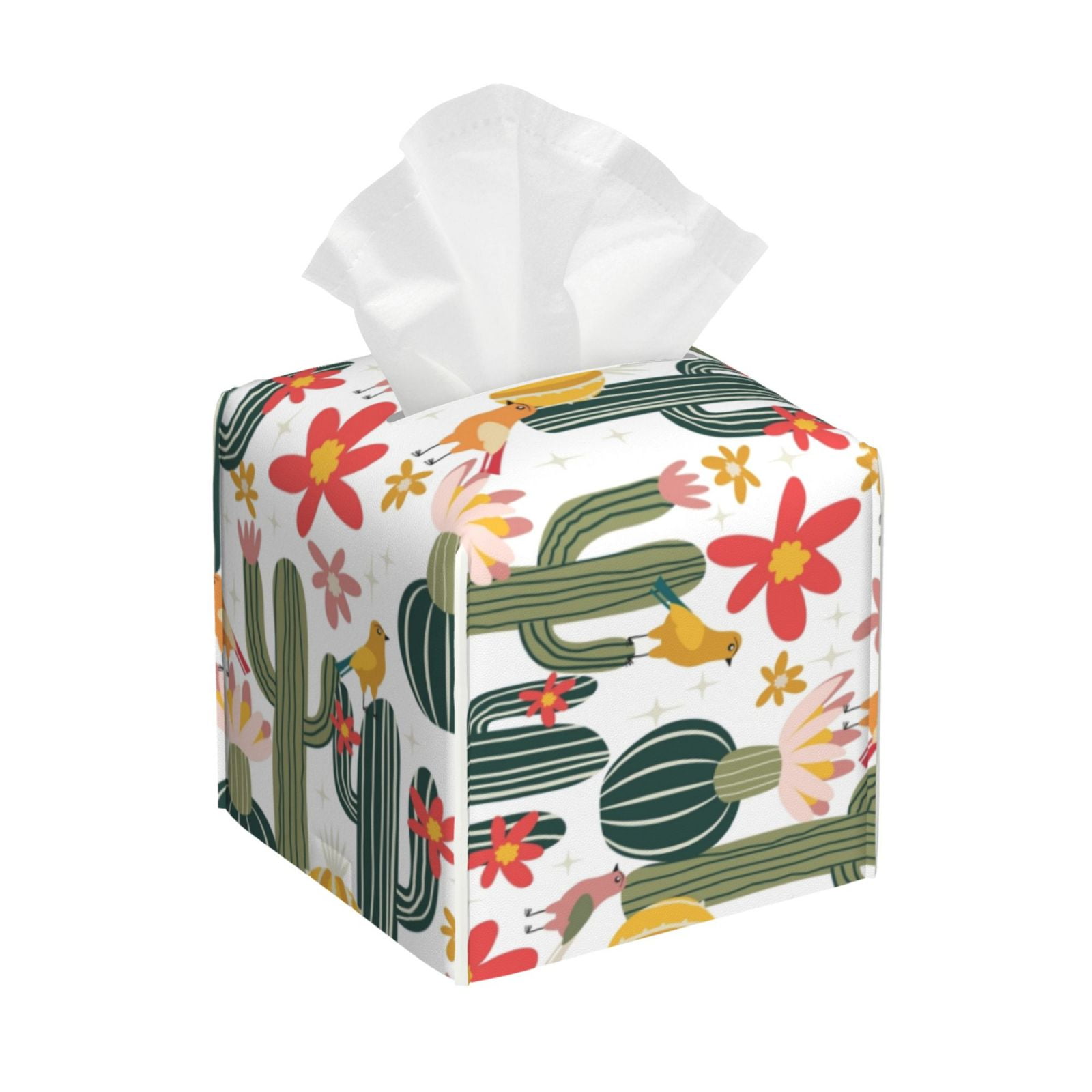 Logiee Tissue Box Cover 5X5X5'' PU Leather Tissue Holder Square Tissue ...