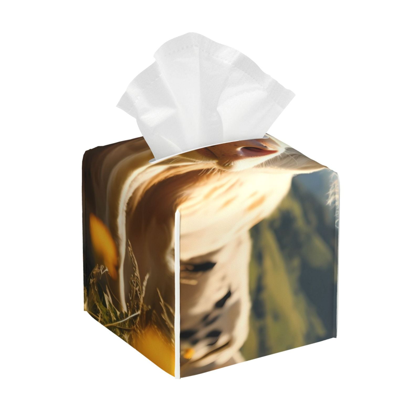 Logiee Tissue Box Cover 5X5X5'' PU Leather Tissue Holder Square Tissue ...