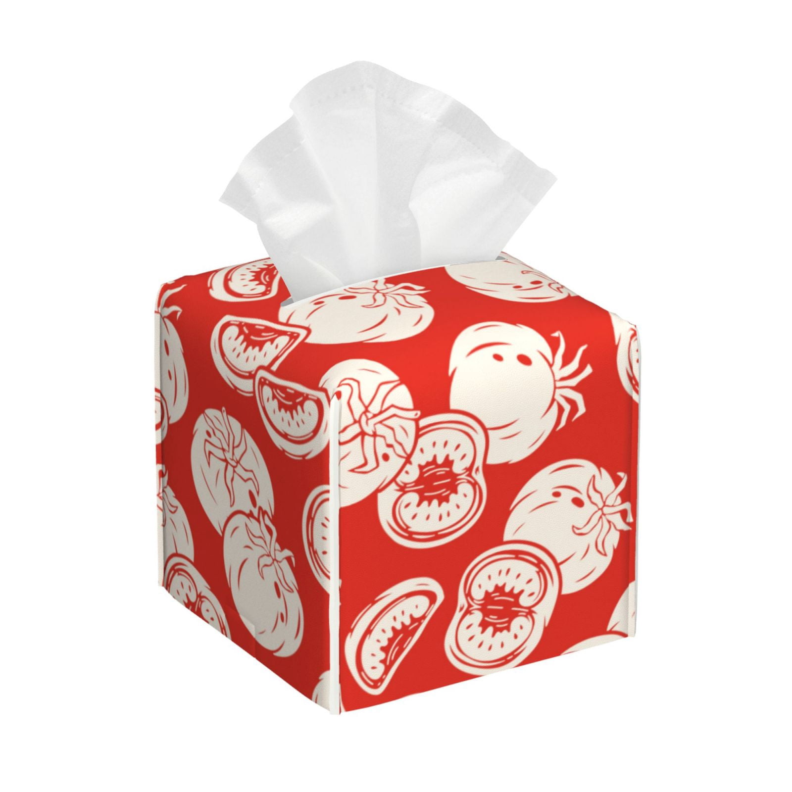 Logiee Tissue Box Cover 5X5X5'' PU Leather Tissue Holder Square Tissue ...