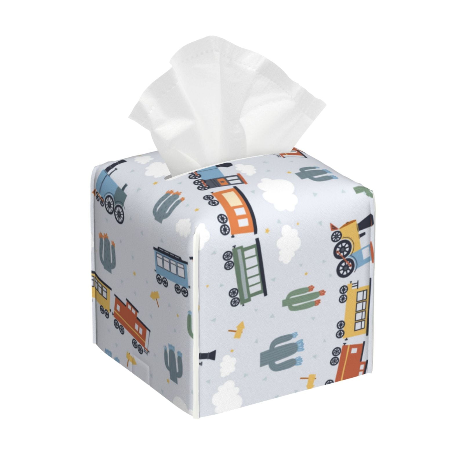 Logiee Tissue Box Cover 5X5X5'' PU Leather Tissue Holder Square Tissue ...