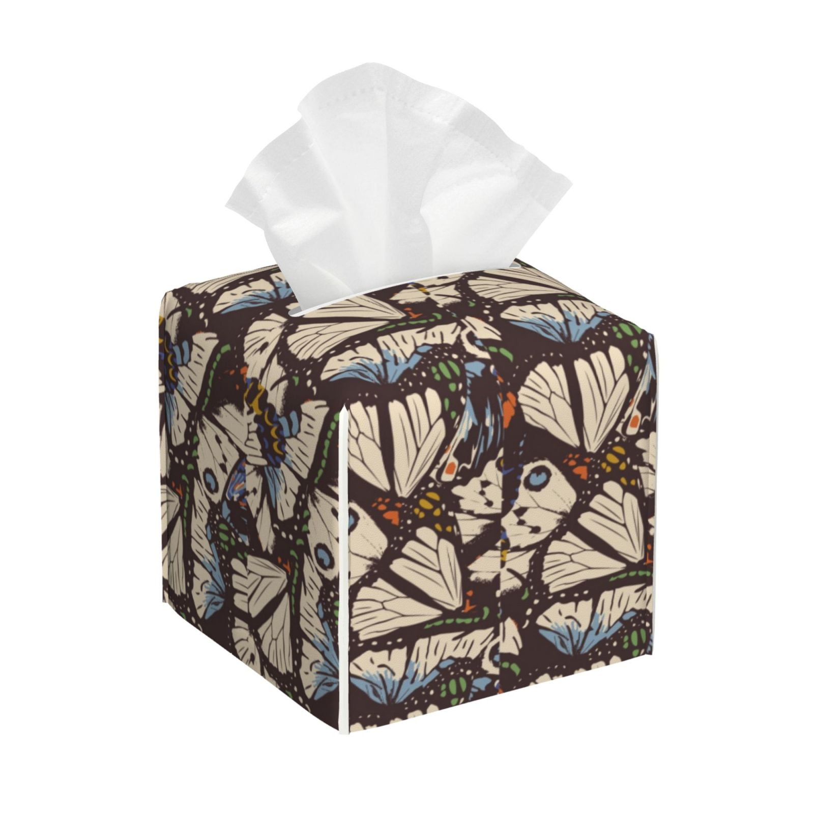 Logiee Tissue Box Cover 5X5X5'' PU Leather Tissue Holder Square Tissue ...