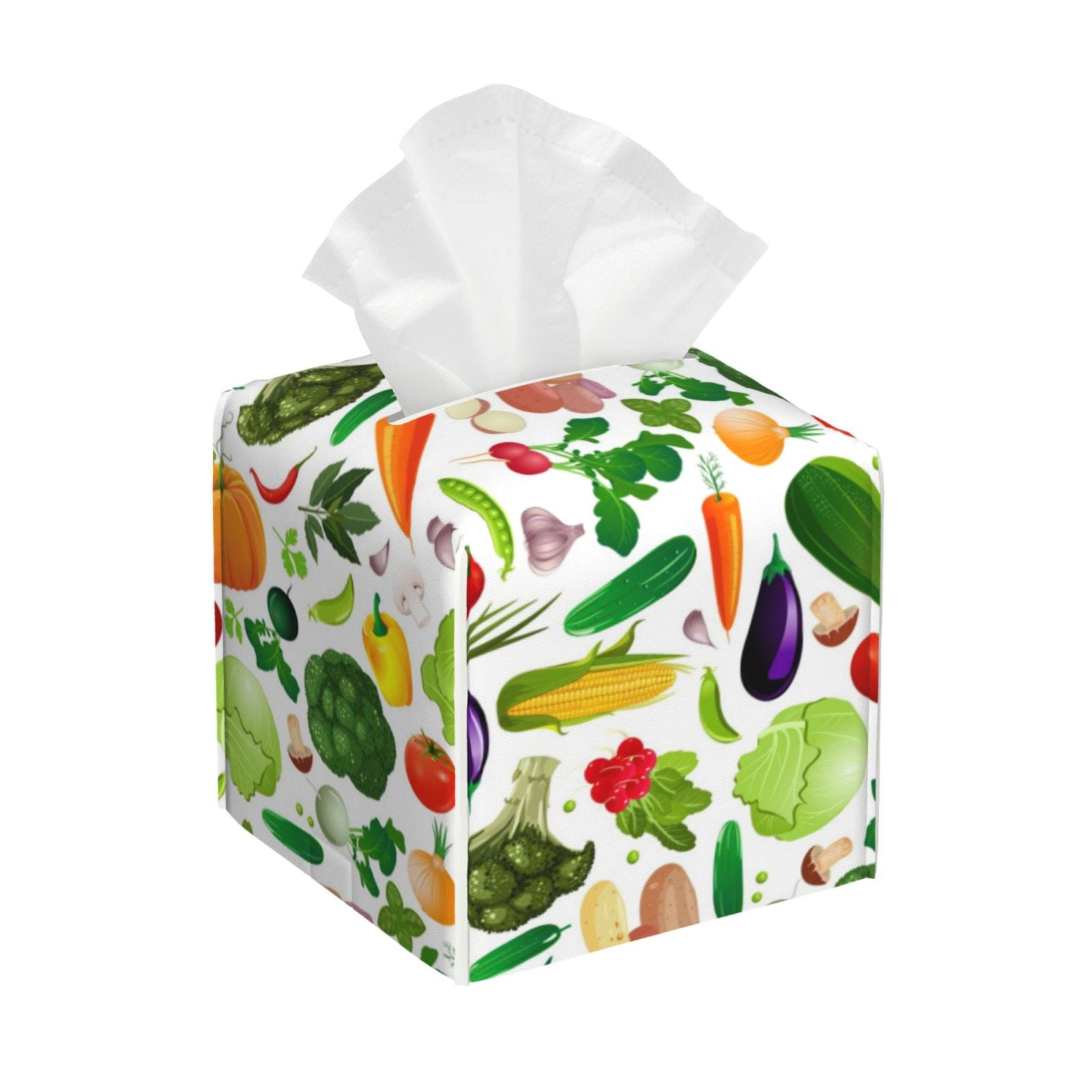 Logiee Tissue Box Cover 5X5X5'' PU Leather Tissue Holder Square Tissue ...