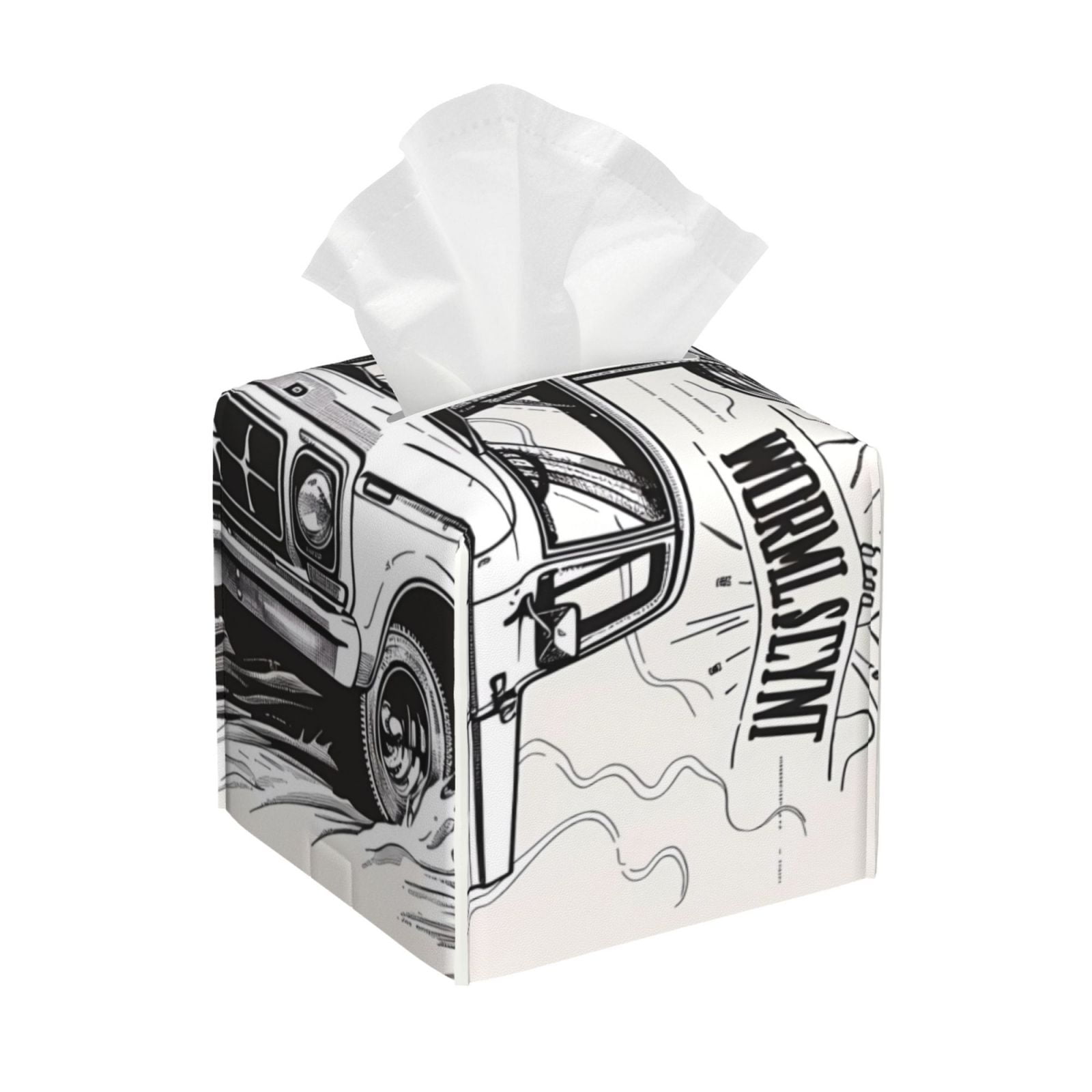 Logiee Tissue Box Cover 5X5X5'' PU Leather Tissue Holder Square Tissue ...