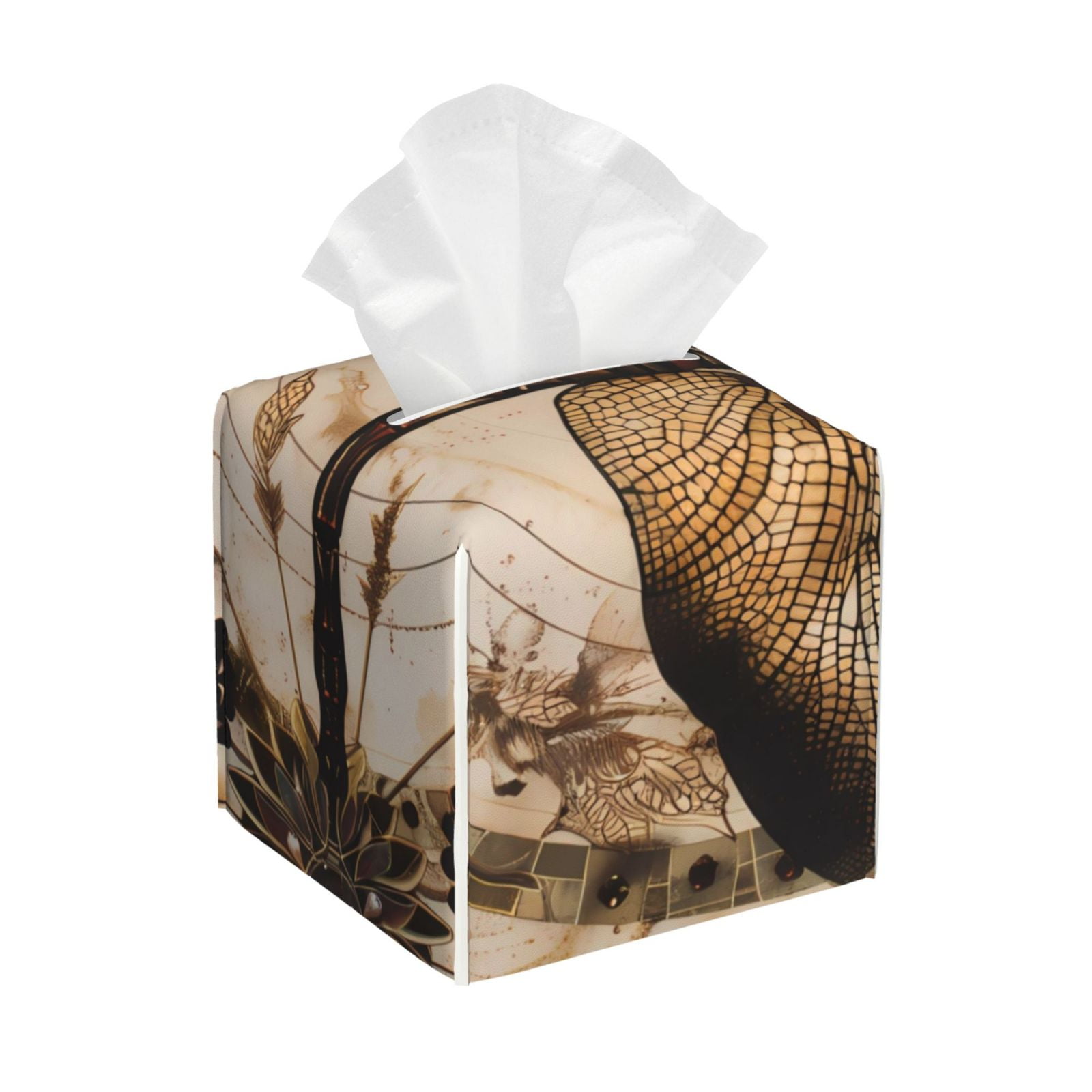 Logiee Tissue Box Cover 5X5X5'' PU Leather Tissue Holder Square Tissue ...