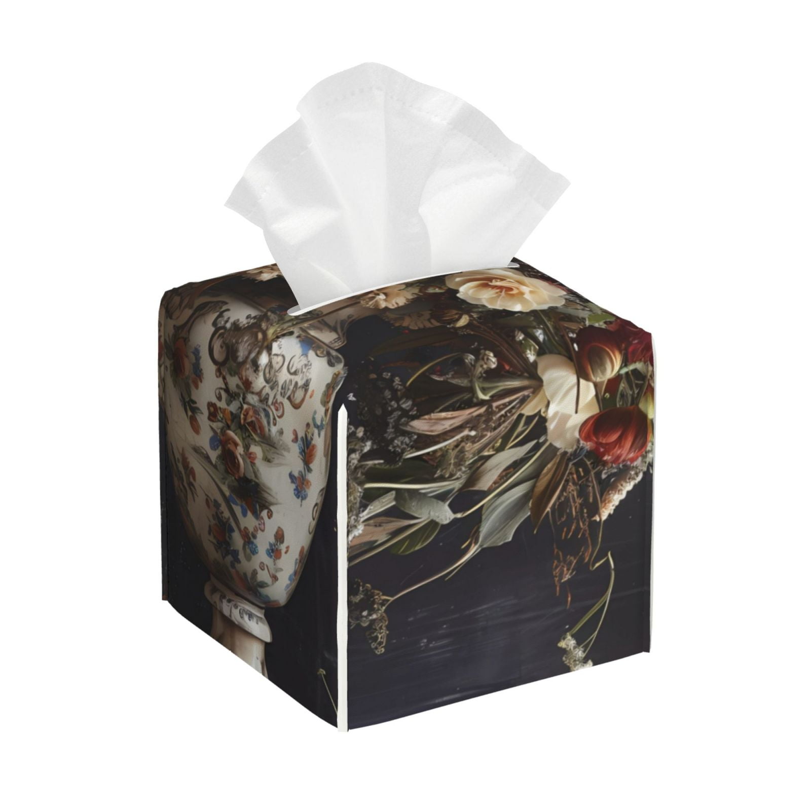 Logiee Tissue Box Cover 5X5X5'' PU Leather Tissue Holder Square Tissue ...