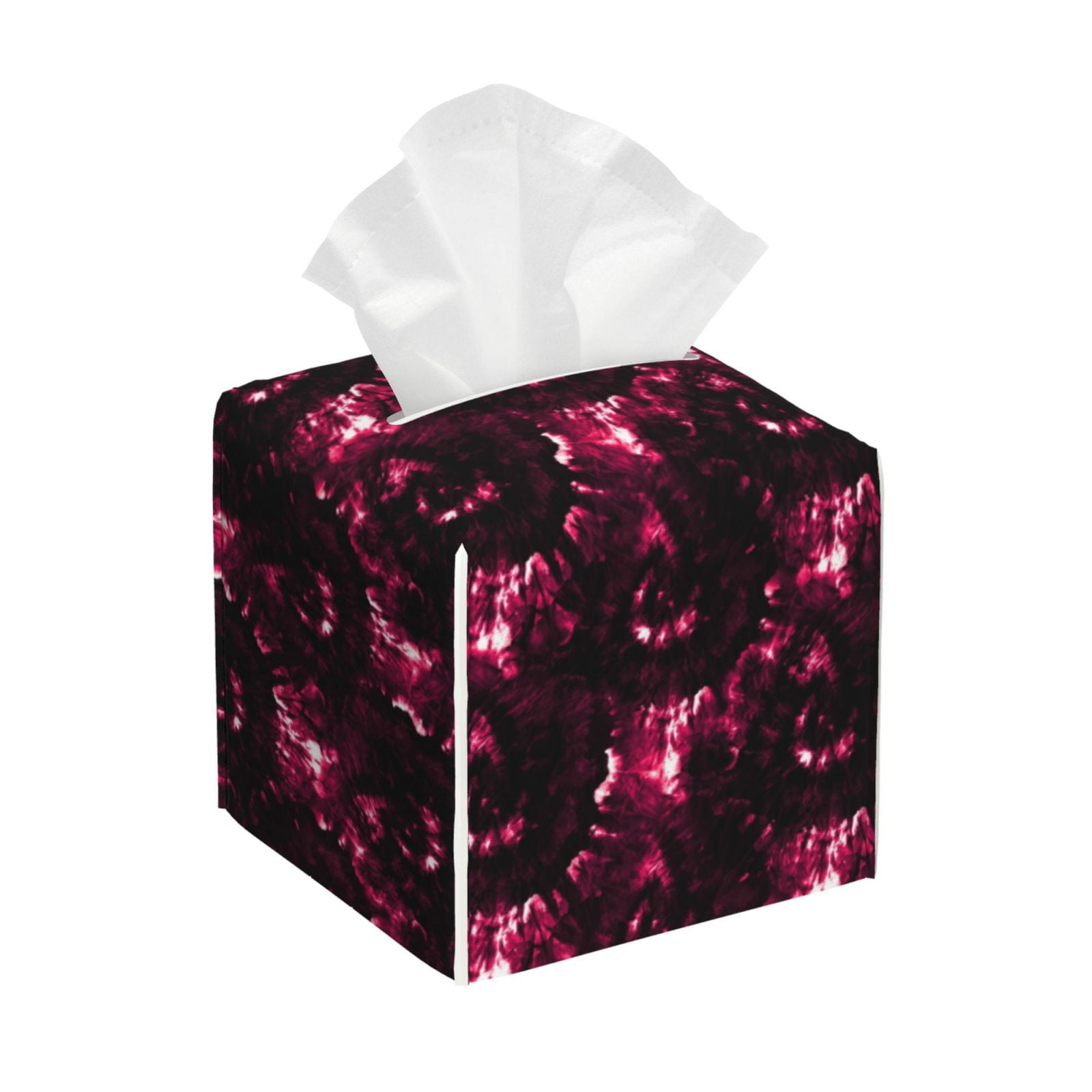Logiee Tissue Box Cover 5X5X5'' PU Leather Tissue Holder Square Tissue Cube Box Organizer for ...