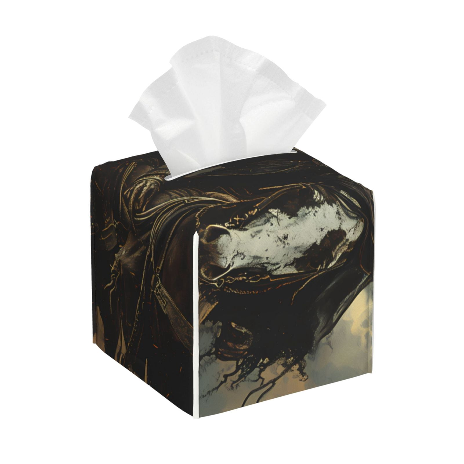 Logiee Tissue Box Cover 5X5X5'' PU Leather Tissue Holder Square Tissue ...